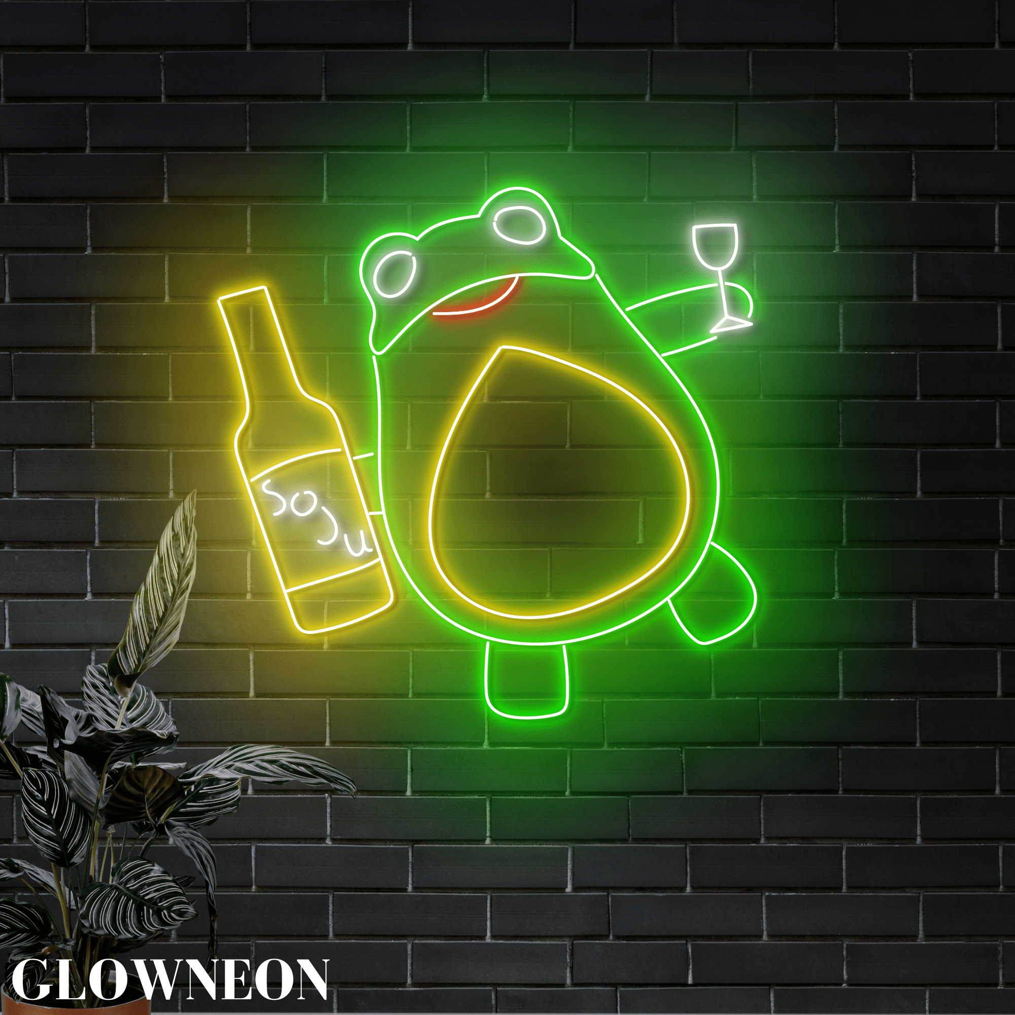 Glowneon Frog Soju Wine Neon Led Light For Korean Soju Home Bar Decor ...