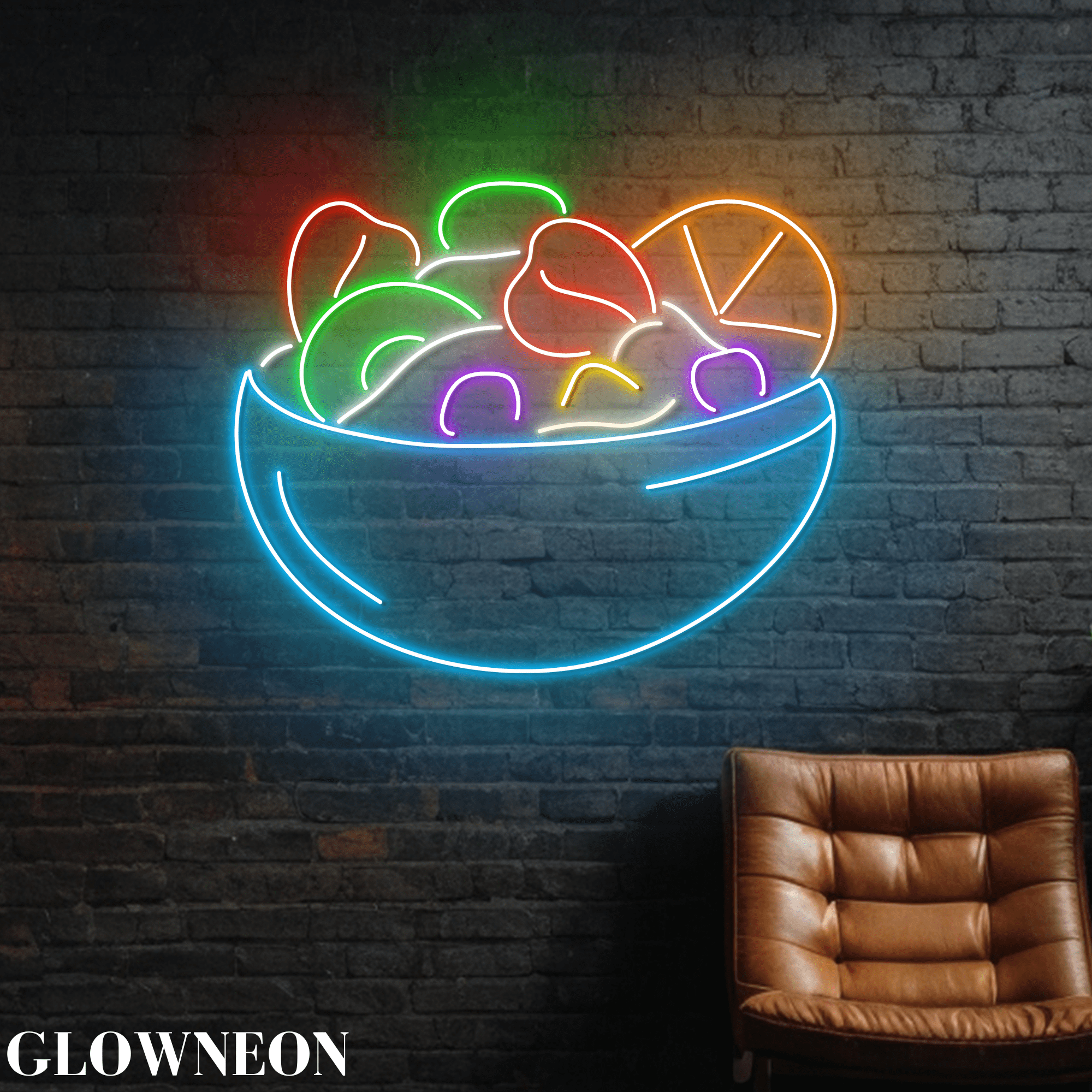 Glowneon Fruit Salad Led Sign, Salad Neon Sign, Restaurant Wall Decor ...
