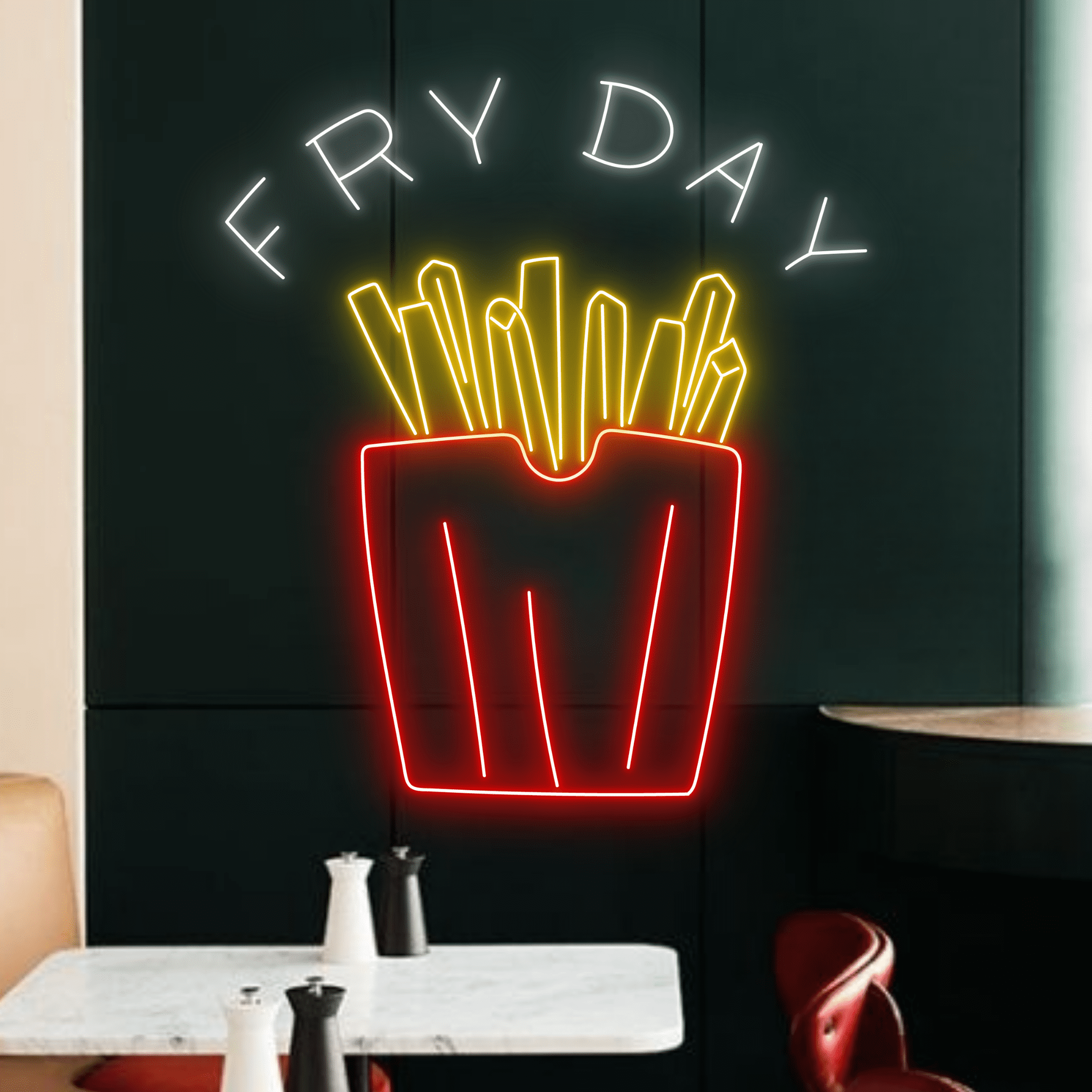 Glowneon Fry Day Neon Signs, French Fries Fast Food Restaurant Decor ...