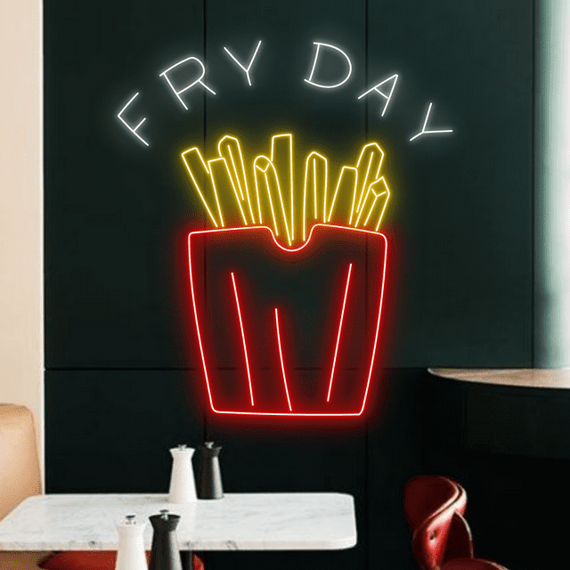 Glowneon Fry Day Neon Signs, French Fries Fast Food Restaurant Decor ...