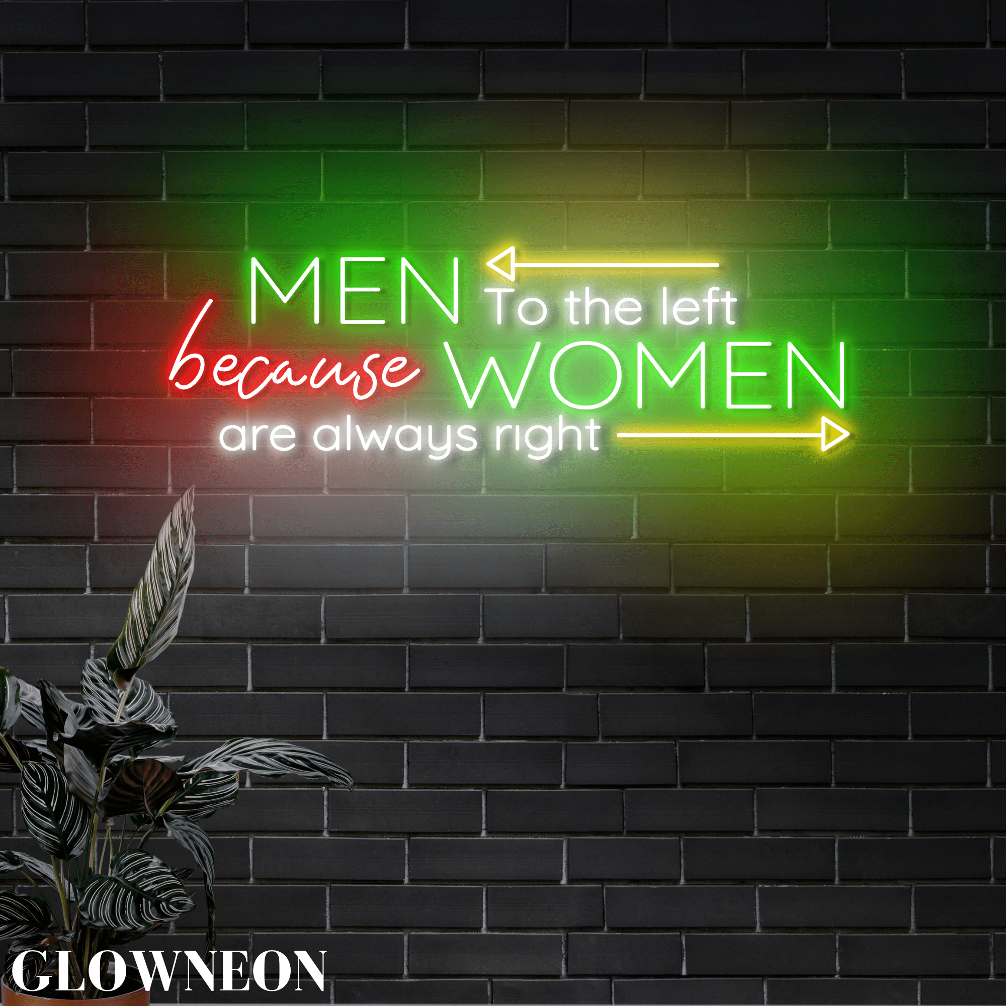 Glowneon Funny Direction Led Light Up For Toilet Restroom Wall Decor ...