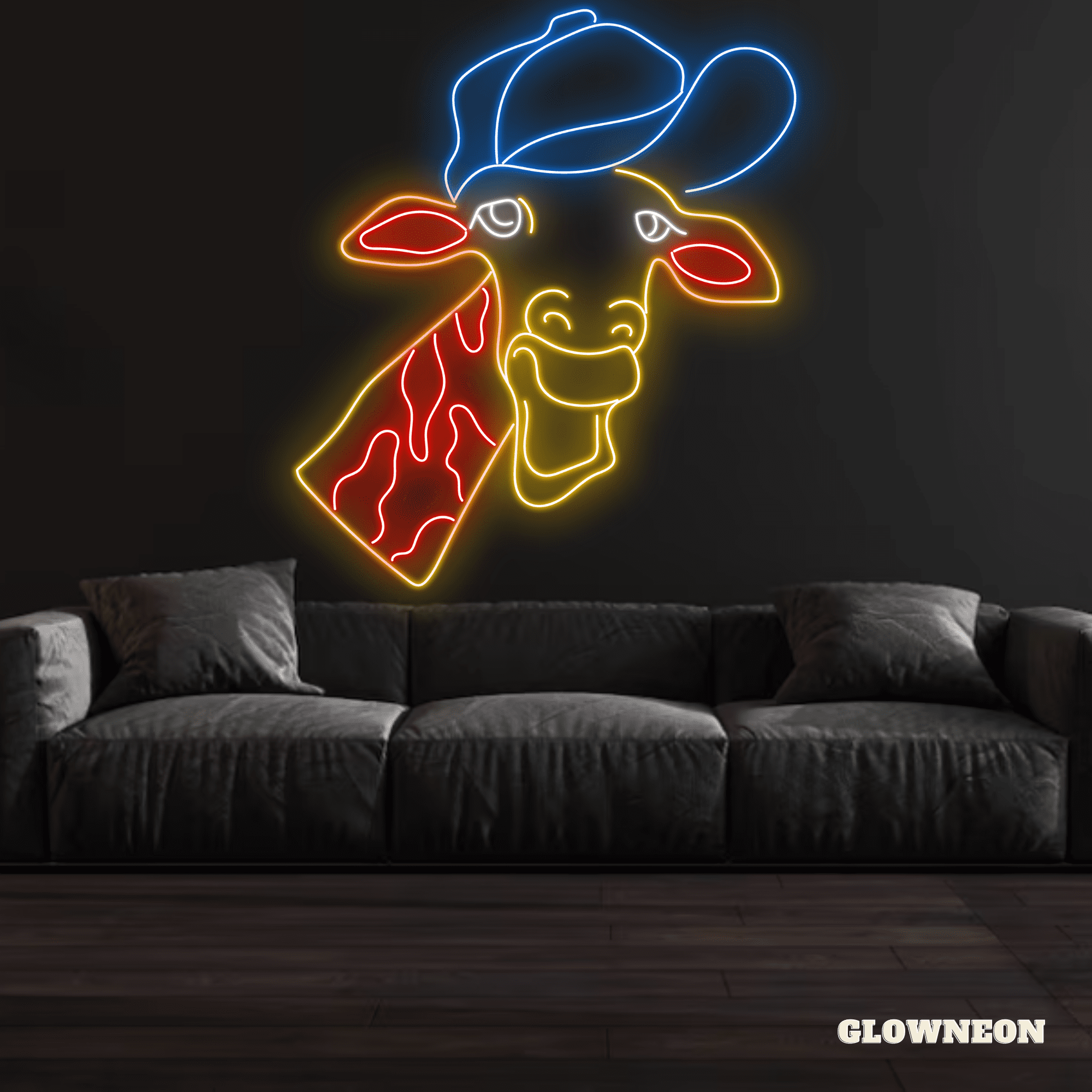 Glowneon Funny Giraffe Neon Sign, Gift for Kids, Animal Wall Decor ...