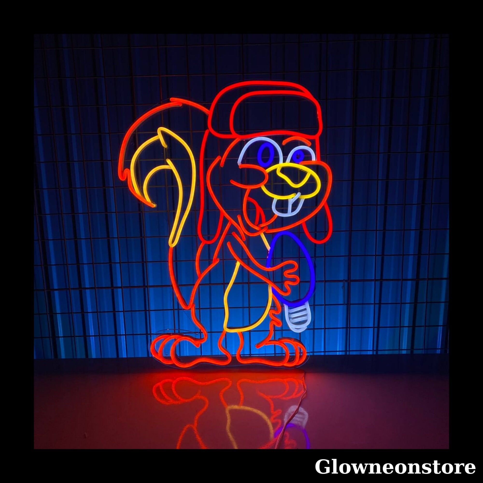 Glowneon Funny Squirrel Neon Sign, Cute Squirrel LED Sign, Handmade ...