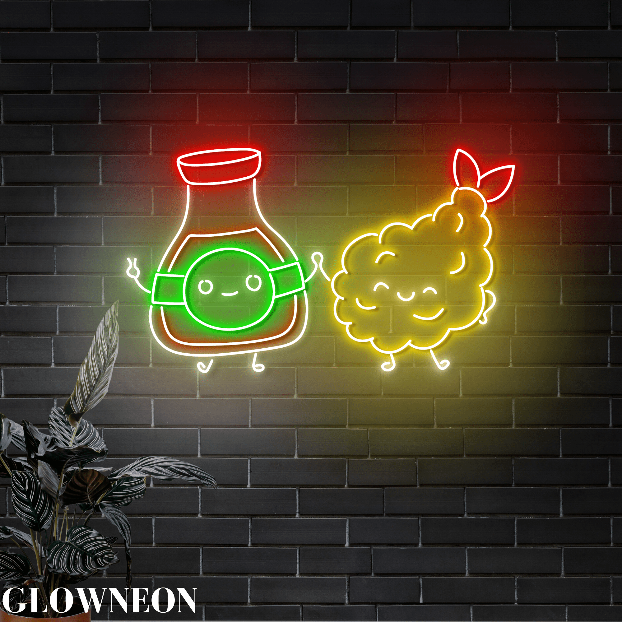 Glowneon Funny Tempura Led Signs, Japanese Shrimp Tempura Neon Signs ...