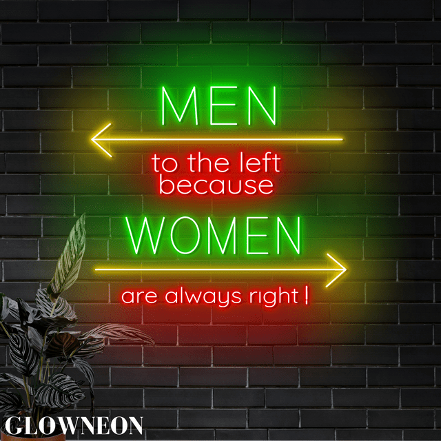 Glowneon Funny Toilet Direction Neon Wall Decor, Toilet Restroom Sign ...