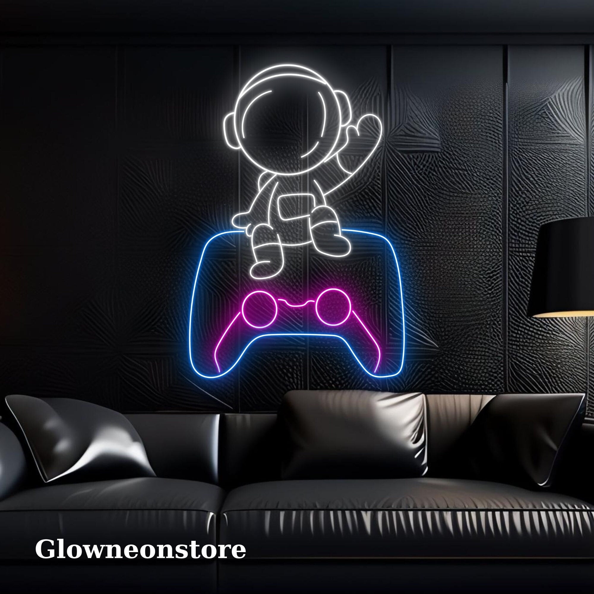 Glowneon Game Astronaut Neon Sign, Gamepad Astronaut LED Neon, Gaming ...