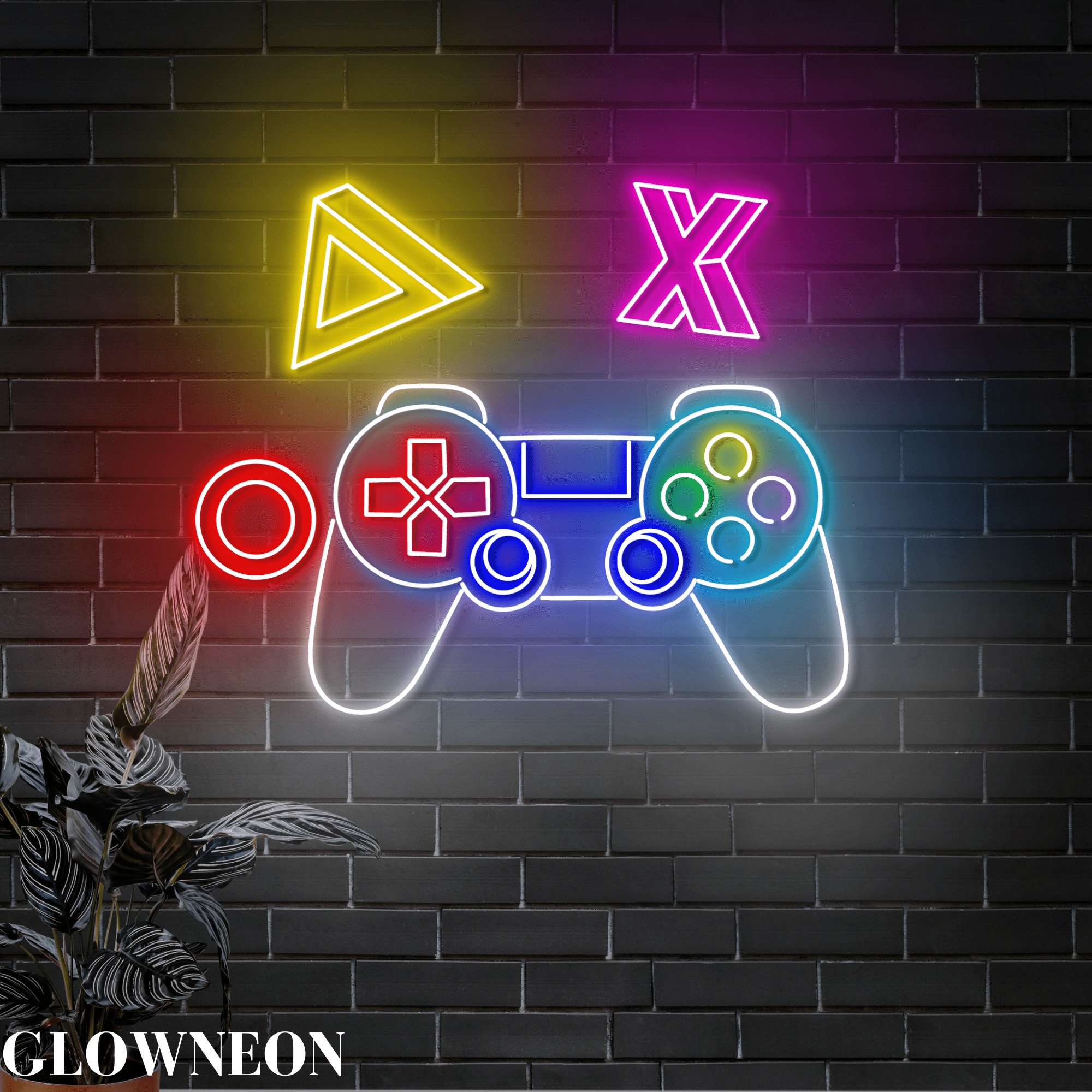 Glowneon Game Controller Neon Sign, Gamepad Led Sign, Game Wall Decor ...