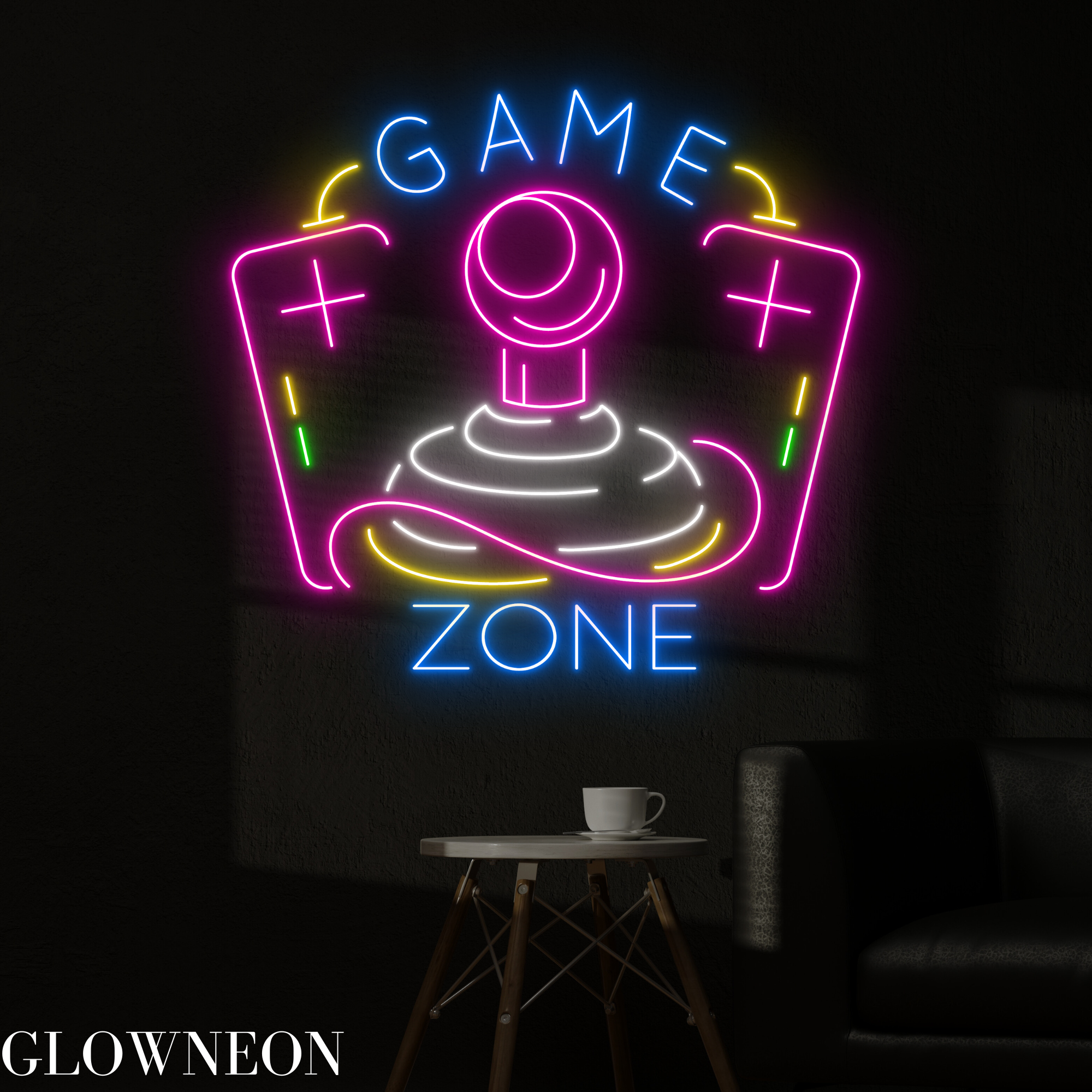 Glowneon Game Zone Neon Sign, Arcade Pinball Led Sign, Game Bar Sign ...