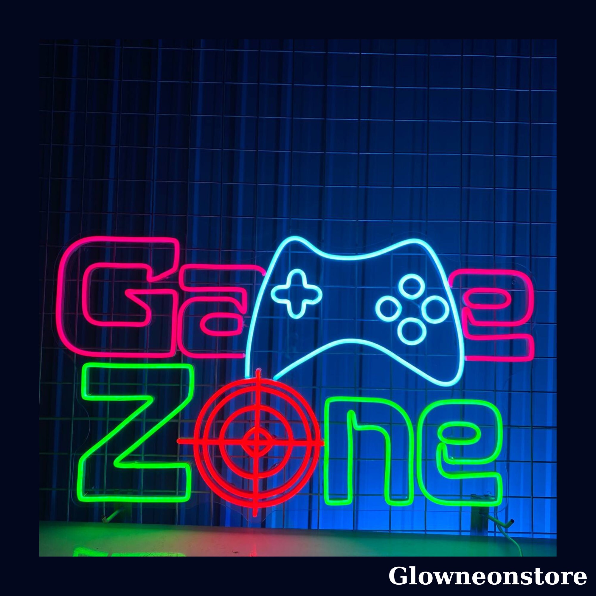 Glowneon Game Zone Neon Sign, Game Zone Led Sign, Game Room Decor, Man ...