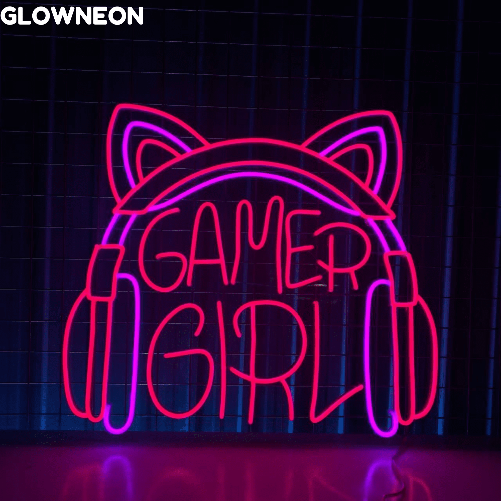 Glowneon Gamer Girl Neon Sign, Gamer Headphone Led Sign, Gift For Her ...