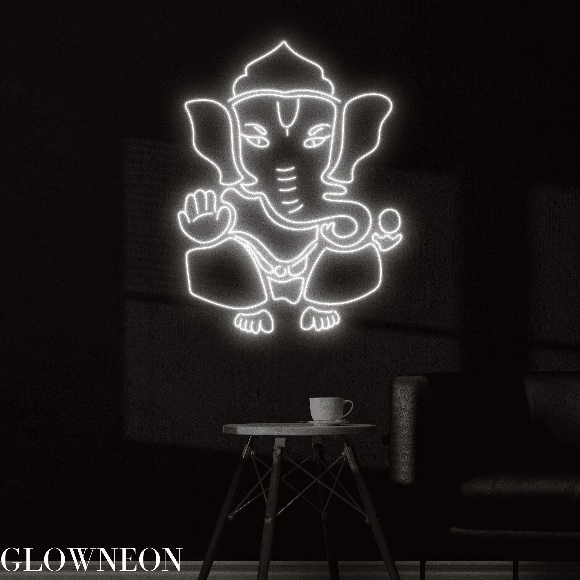 Glowneon Ganesha Hindu God Neon Sign, Hinduism Ganesha God Led Sign ...