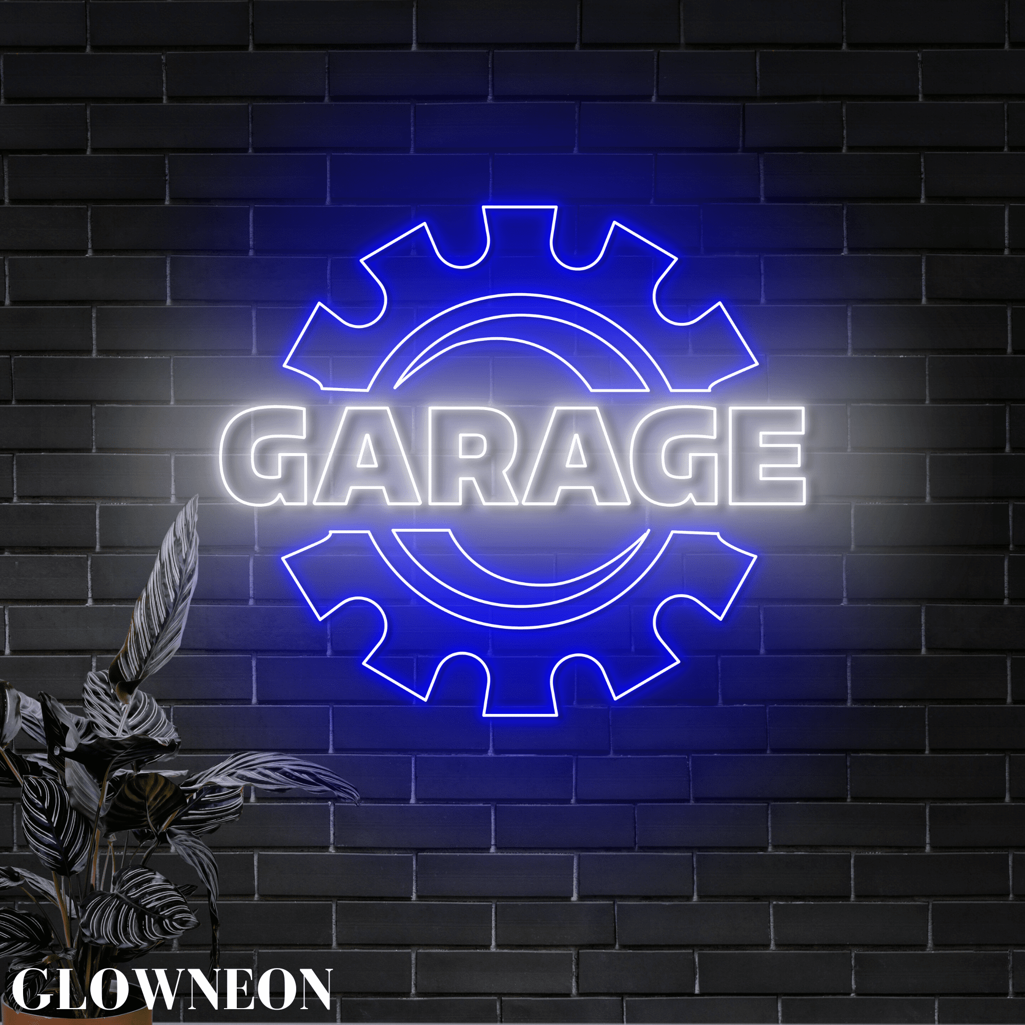 Glowneon Garage Wall Art Led Sign, Car Garage Workshop Neon Open Sign ...