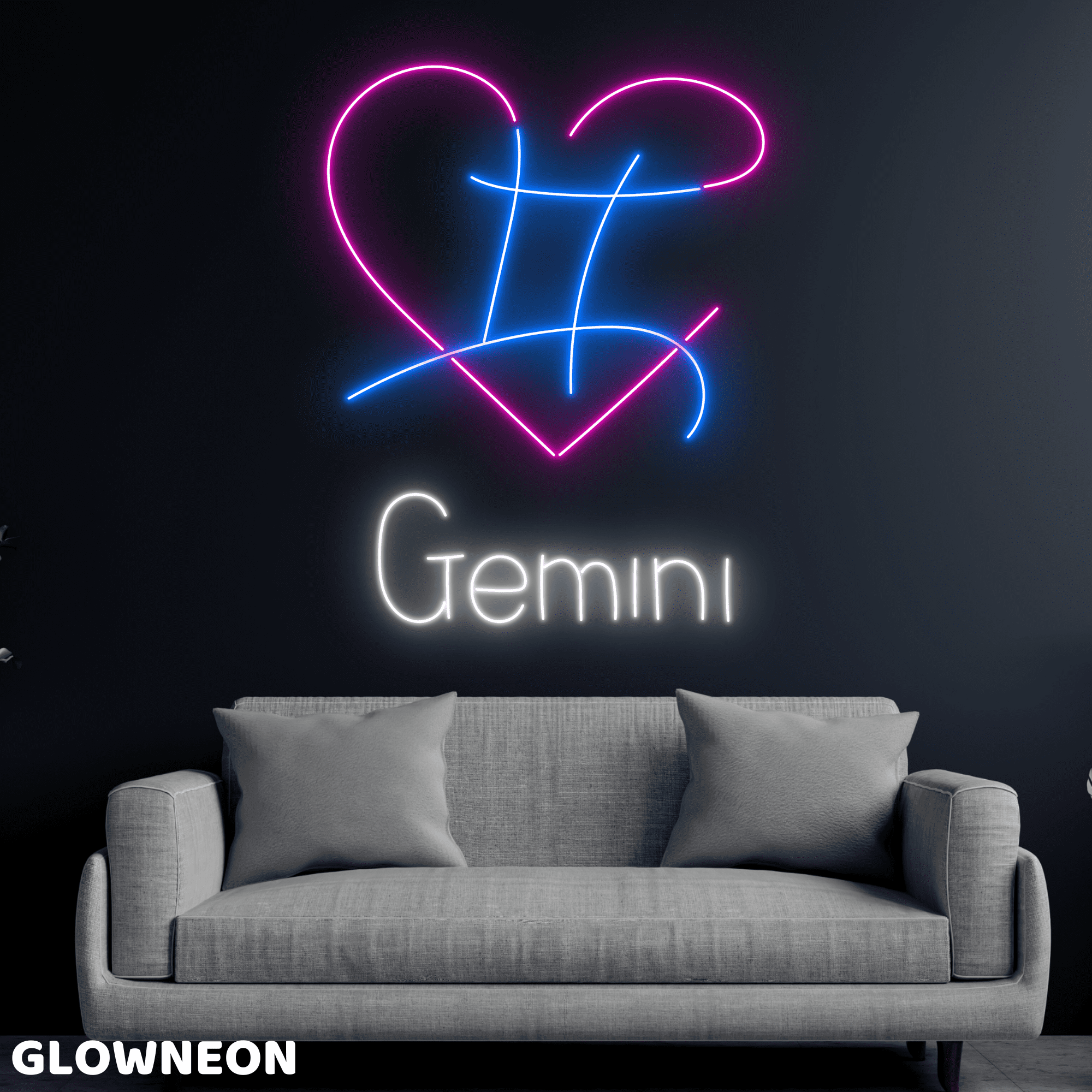 Glowneon Gemini Neon Sign, Gemini Zodiac Led Sign, Astrology Led Sign ...
