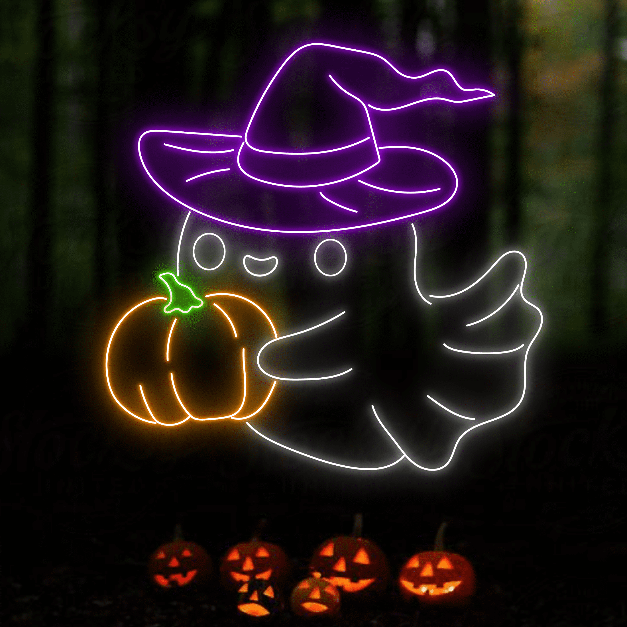 Glowneon Ghost Halloween Led Signs, Halloween Neon Lights Decor ...