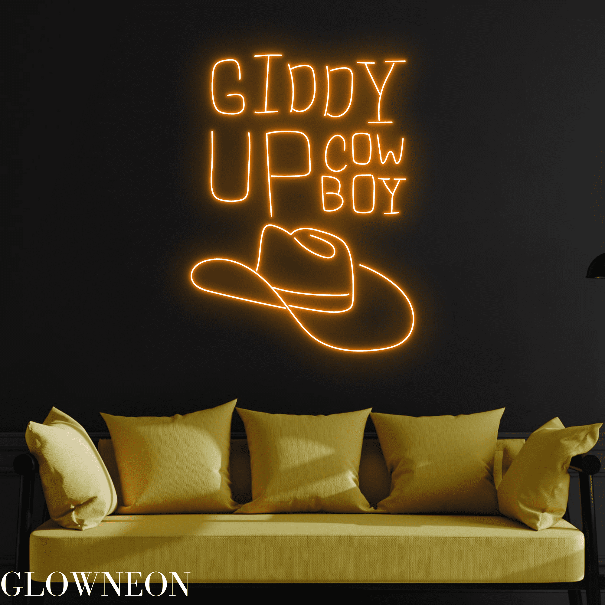 Glowneon Giddy Up Cowboy Neon Sign, Cowboy Led Sign, Cowboy Bar Sign ...