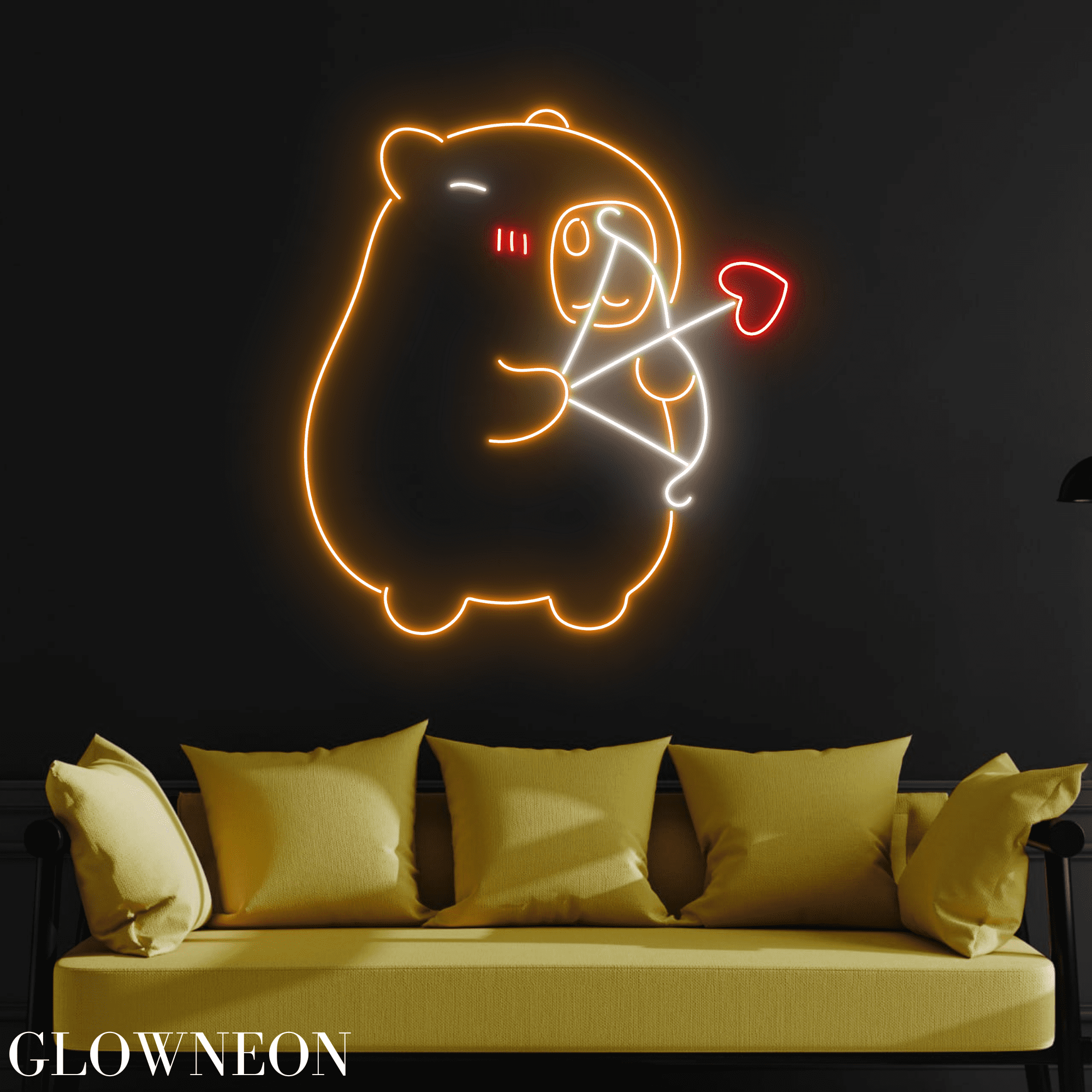 Glowneon Gift For Kid, Capybara Cupid Led Signs, Capybara Neon Signs ...