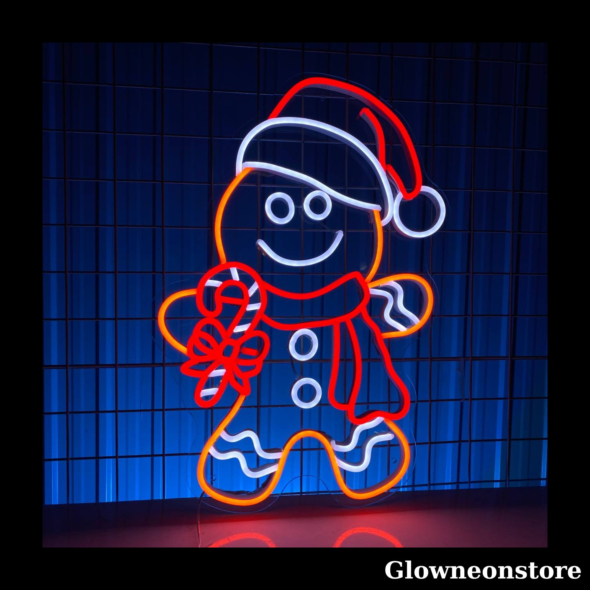 Glowneon Gingerbread Santa Hat Neon Sign, Ginger Bread Led Sign ...