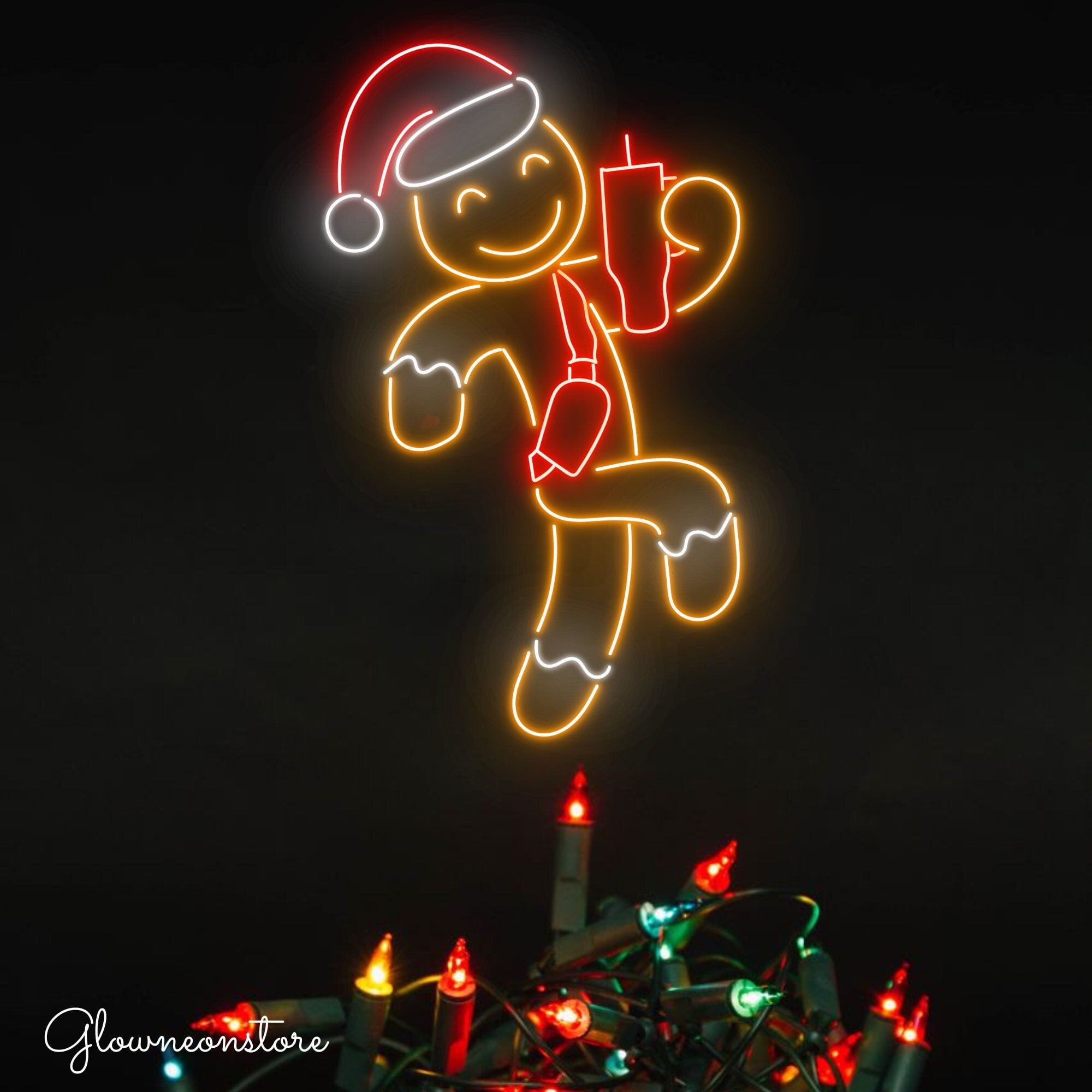Glowneon Gingerbread Walk Neon Sign, Gingerbread Walk Led Light ...