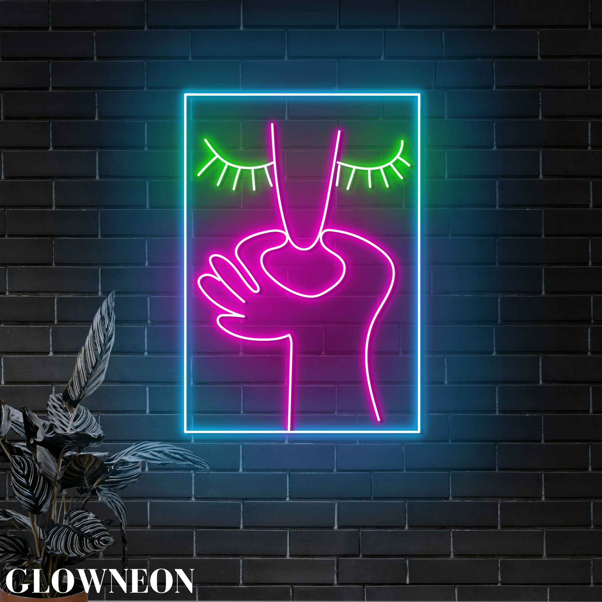 Glowneon Girl Hose Nose Wall Art, Funny Face Neon Sign, Toilet Decor ...