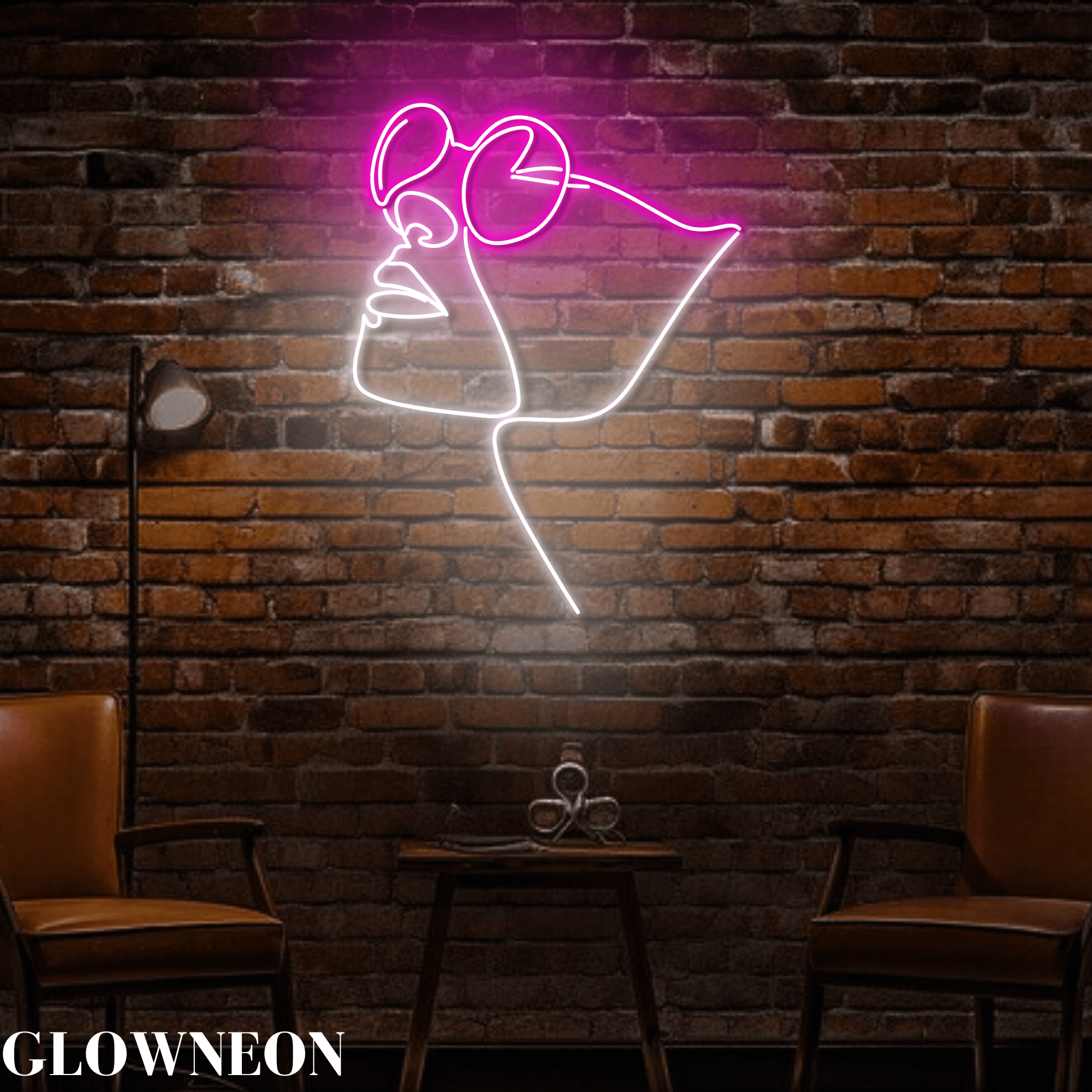 Glowneon Girl In Sunglasses Neon Sign, Girl Face Sign, Eyewear Decor ...