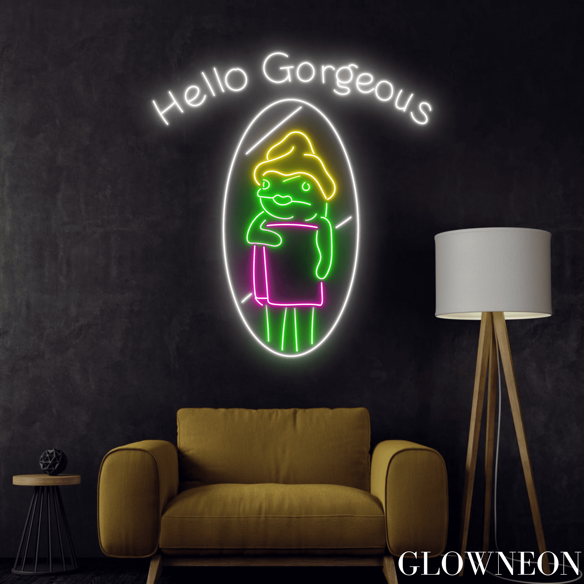 Glowneon Girly Frog Self Love Neon Sign, Hello Gorgeous Wall Led Sign ...