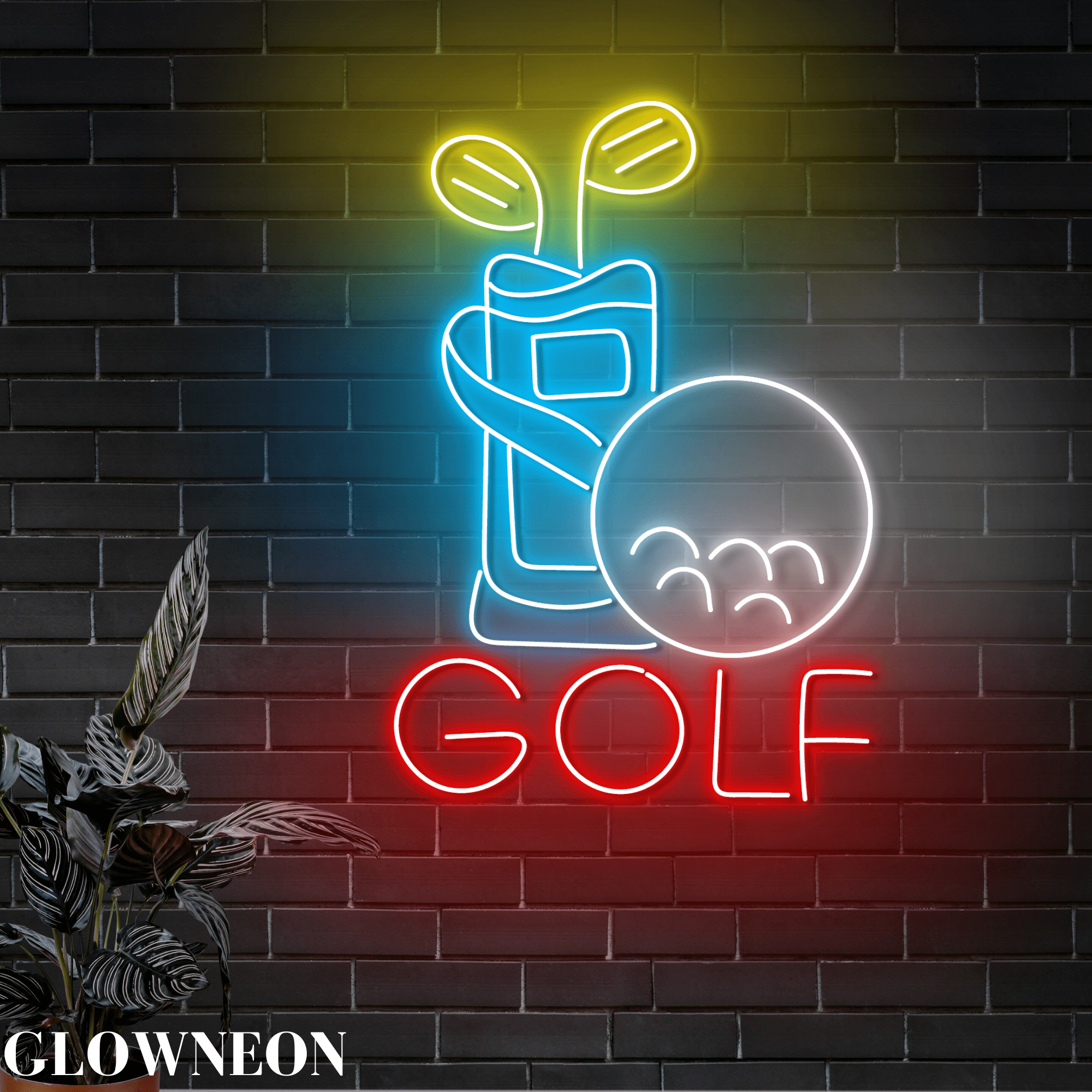 Glowneon Golf Bag Neon Sign, Golf Led Light For Golf Sport Shop Decor ...