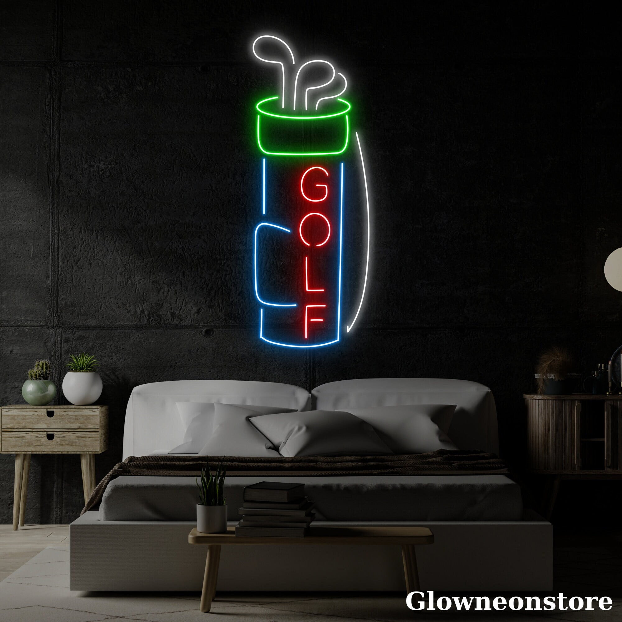 Glowneon Golf Clubs Neon Sign, Golf Led Sign, Golf Player Room Decor ...