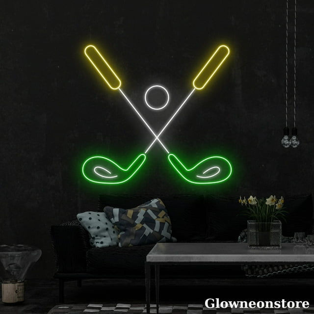 Glowneon Golf Clubs Neon Sign, Golf Led Sign, Golf Player Room Decor ...