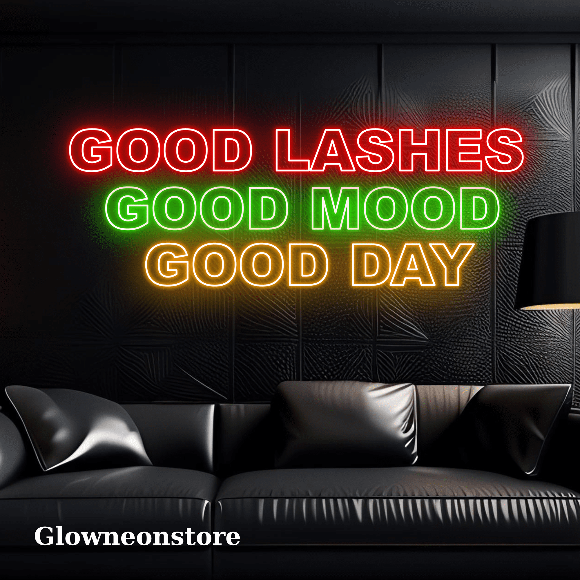 Glowneon Good Lashes Good Mood Good Day Quotes Neon Sign - Walmart.com