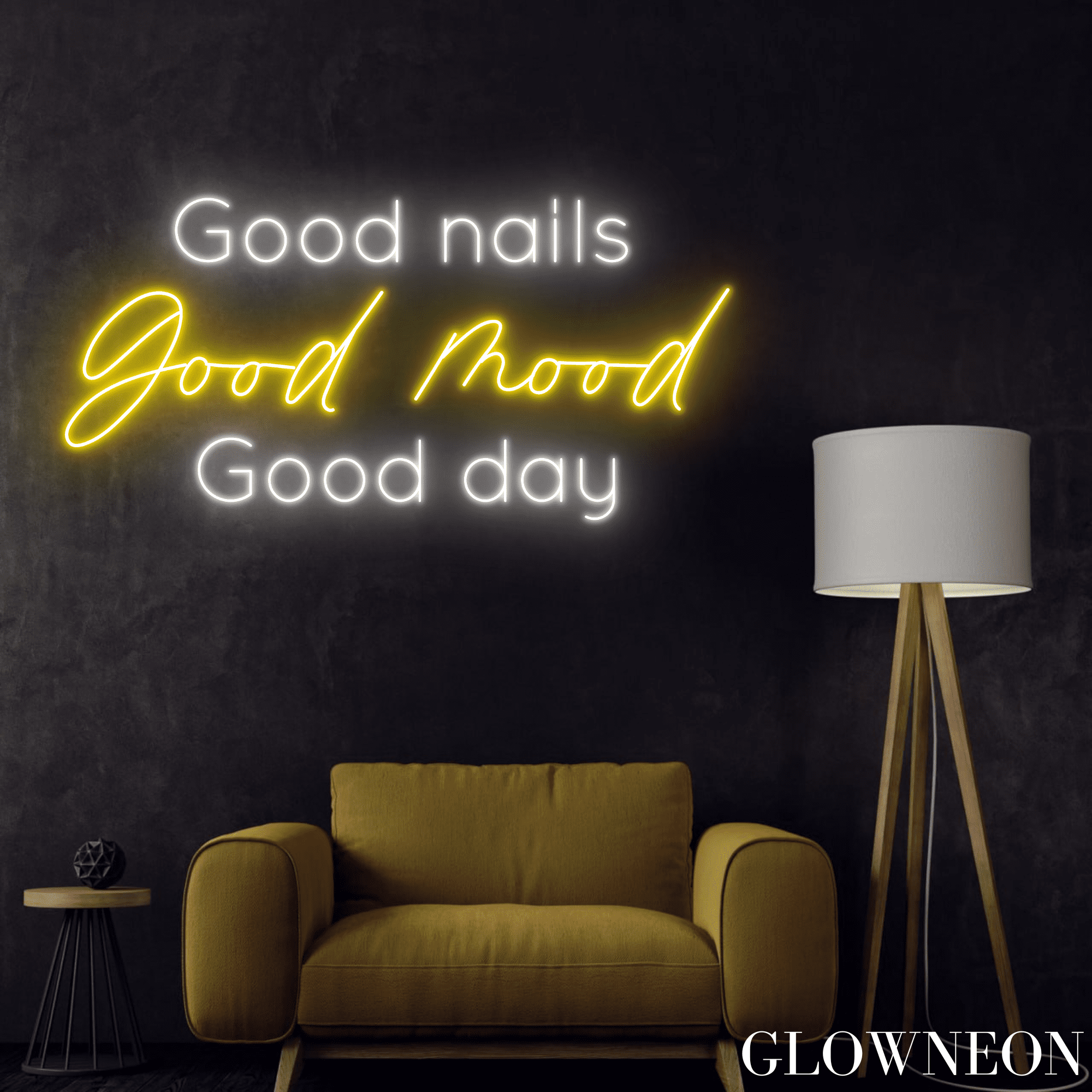 Glowneon Good Nails Good Mood Good Day Neon Sign, Nail Salon Led Sign ...