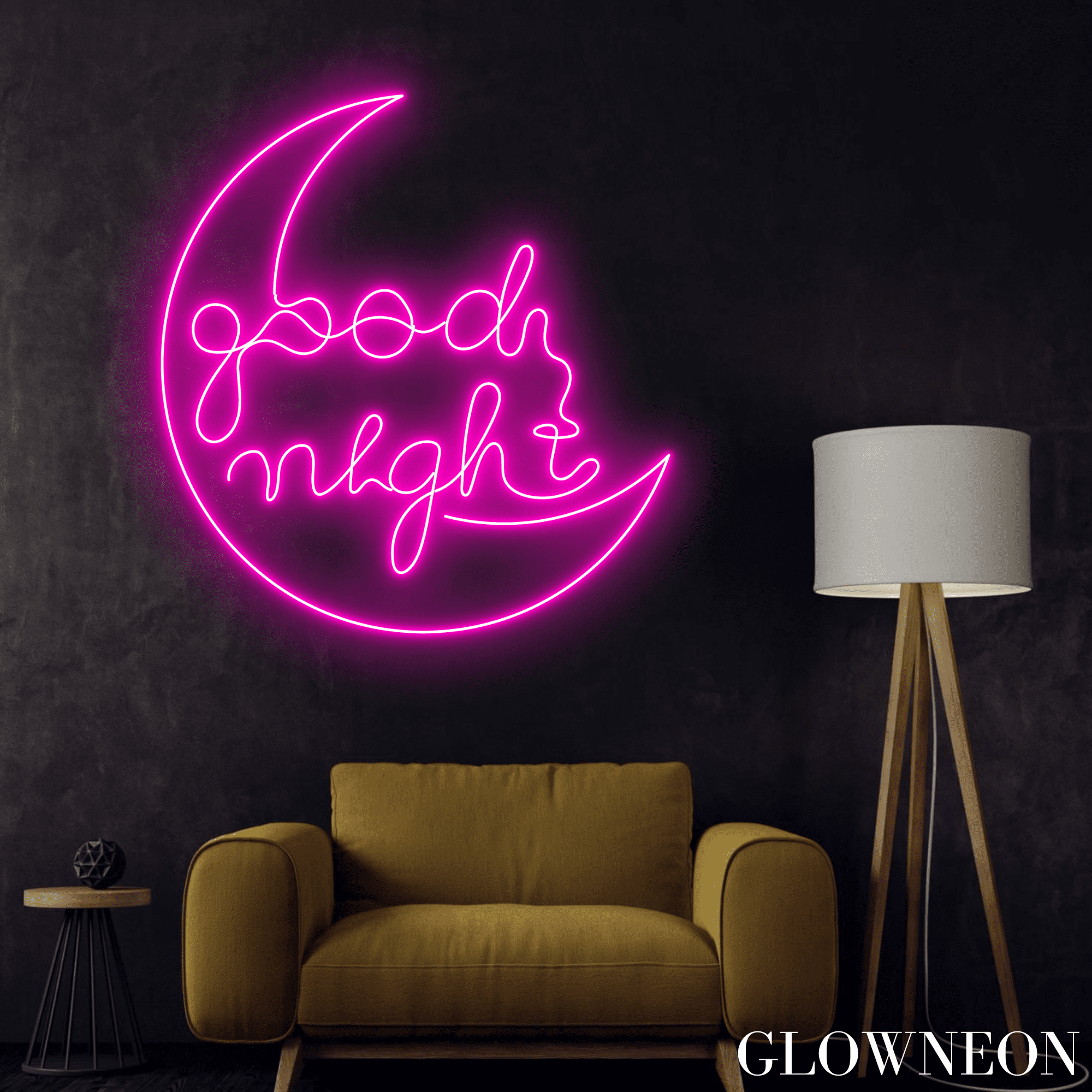 Glowneon Good Night Neon Sign, Good Night Led Sign, Bedroom Wall Art ...