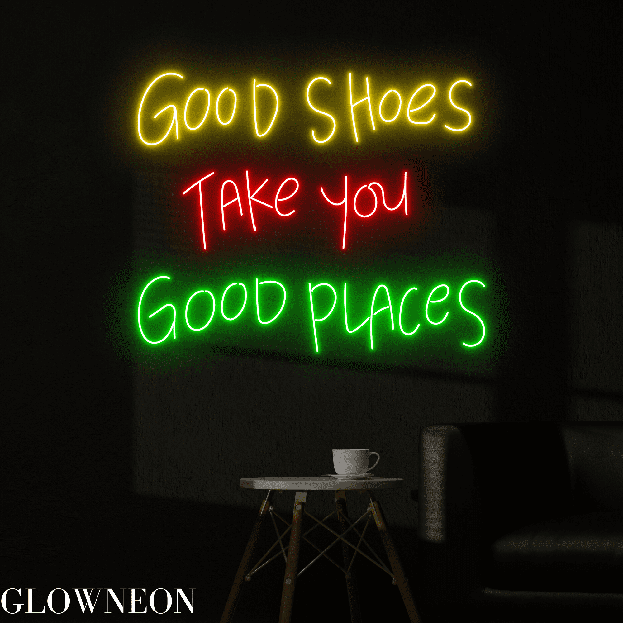 Glowneon Good Shoes Take You Good Places Neon Sign, Shoes Led Sign ...