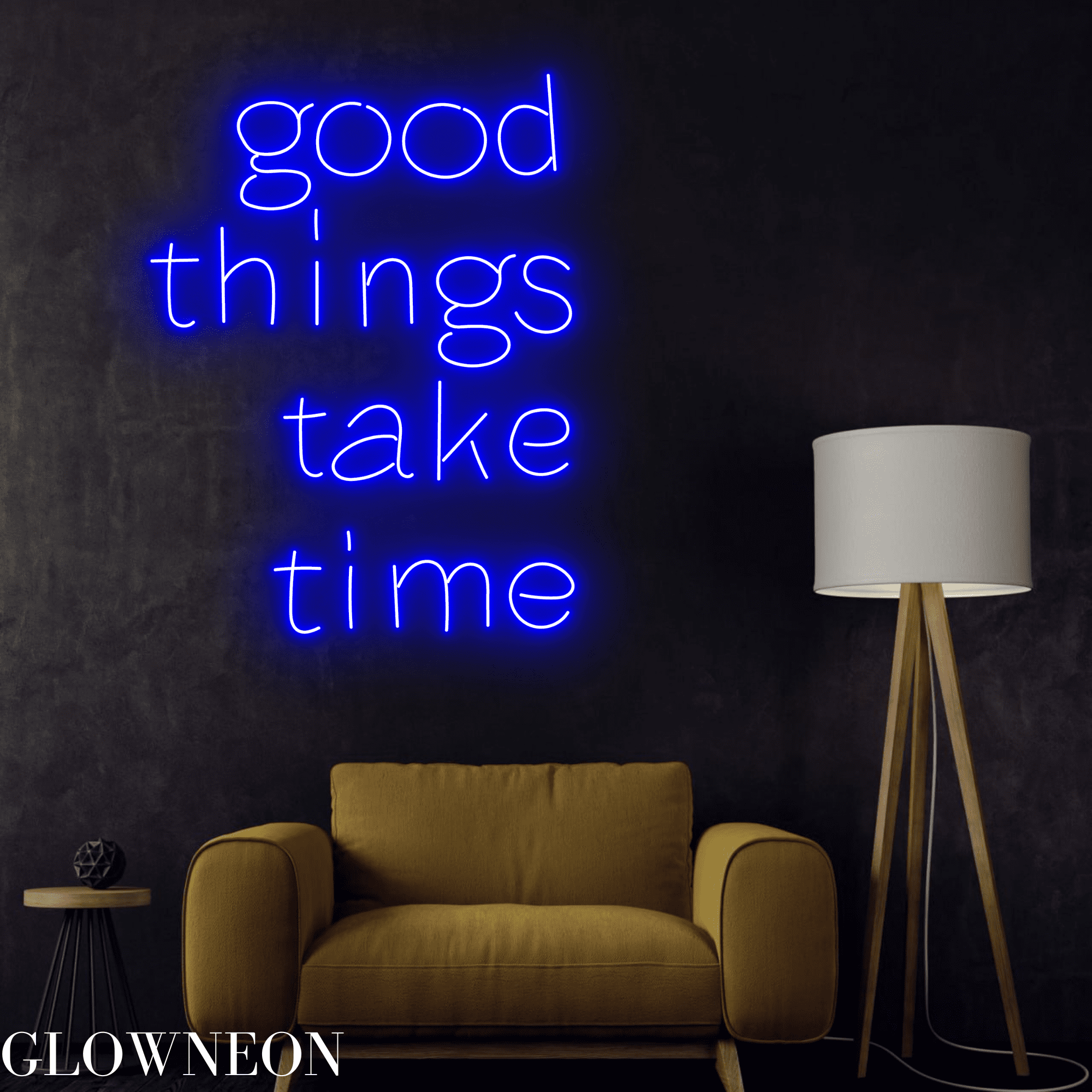 Glowneon Good Things Take Time Neon Sign, Motivational Quote Led Sign ...