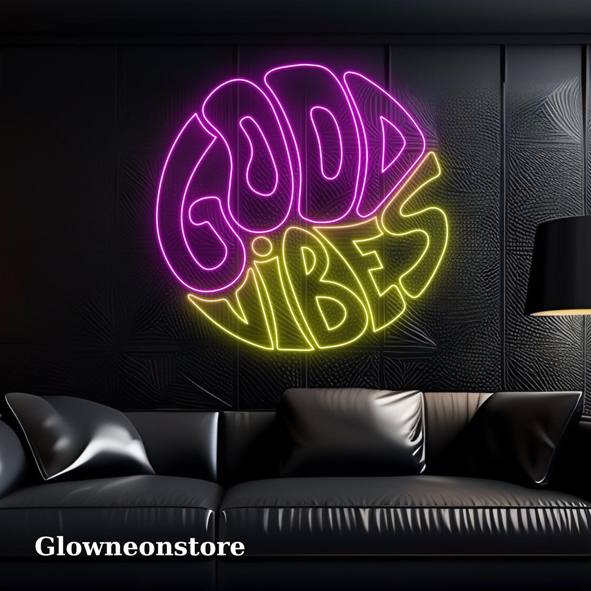 Glowneon Good Vibes Neon Sign, Handmade Good Vibes Led Sign, Good Vibes ...