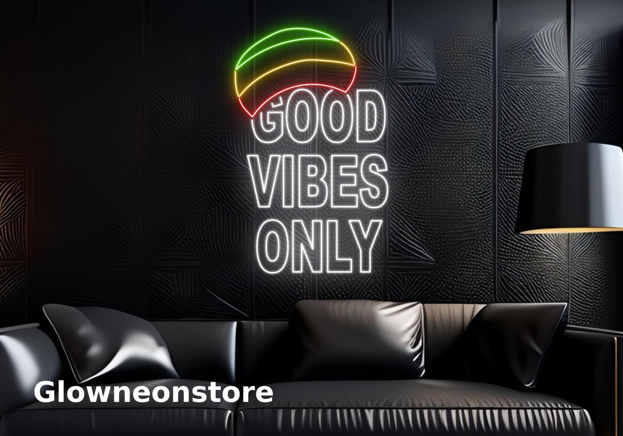 Glowneon Good Vibes Only Rasta Neon Sign, Good Vibes Only Sign ...