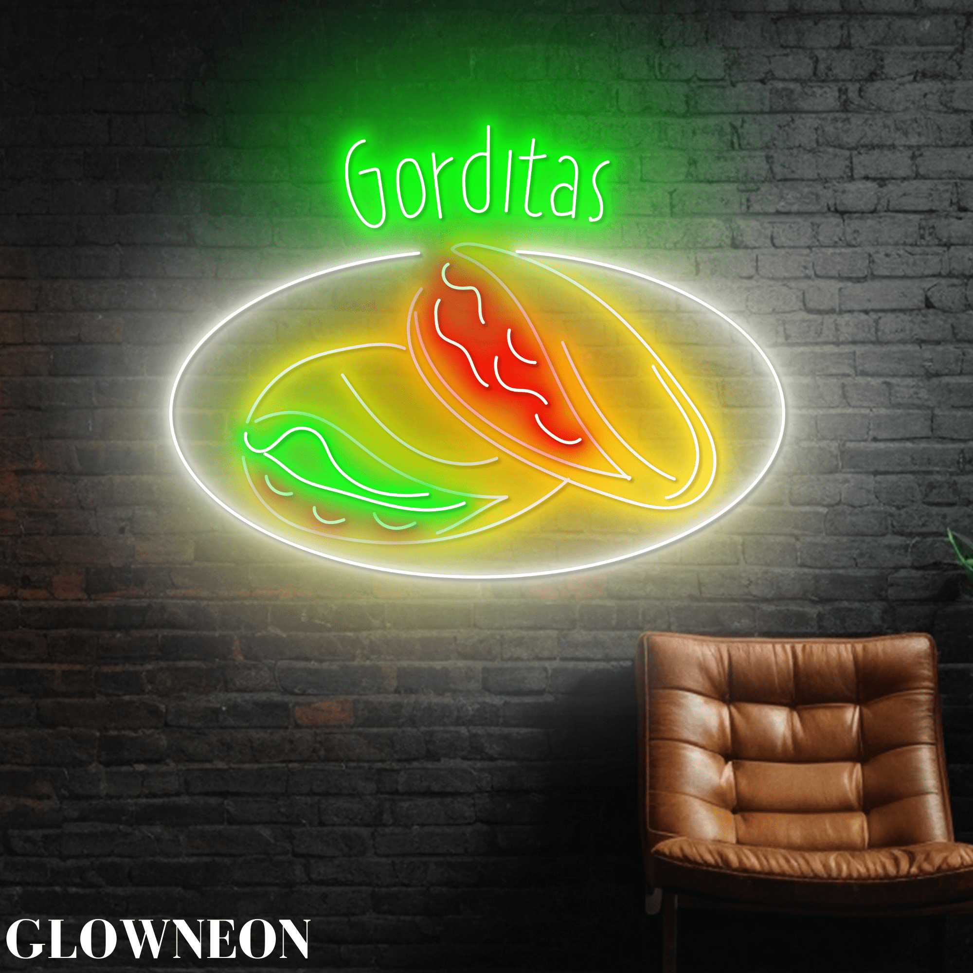 Glowneon Gorditas Mexican Neon Light, Gordita Restaurant Wall Led Art ...