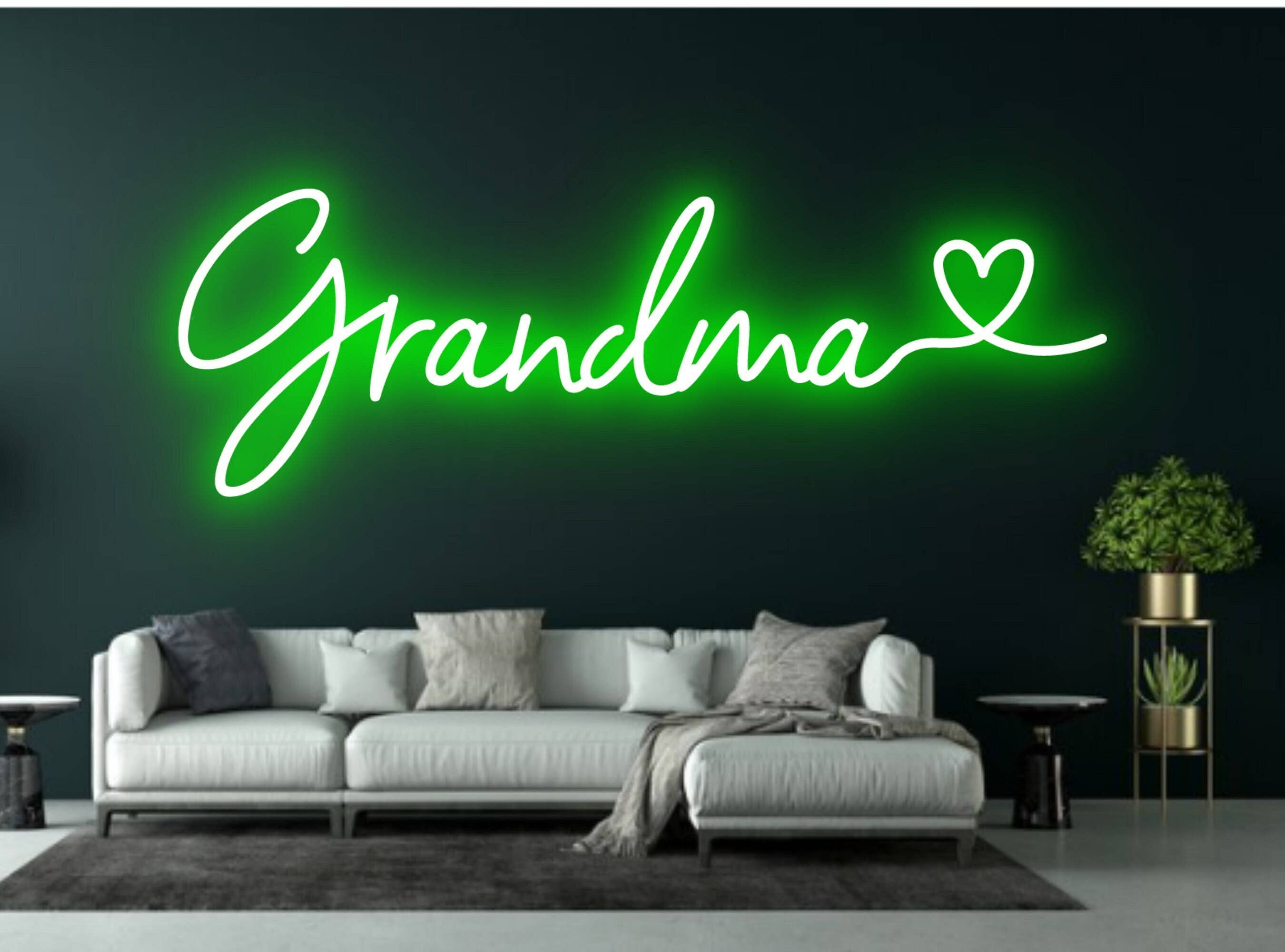Glowneon Grandma With Heart Neon Sign, Family Wall Decor - Walmart.com