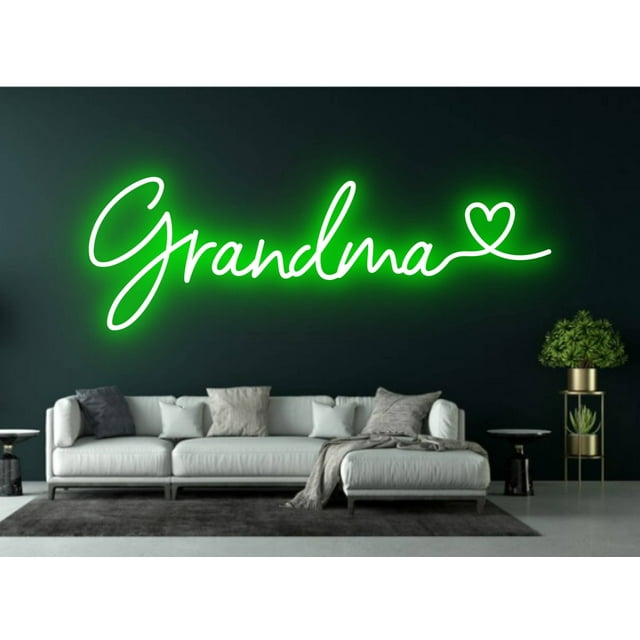 Glowneon Grandma With Heart Neon Sign, Family Wall Decor - Walmart.com
