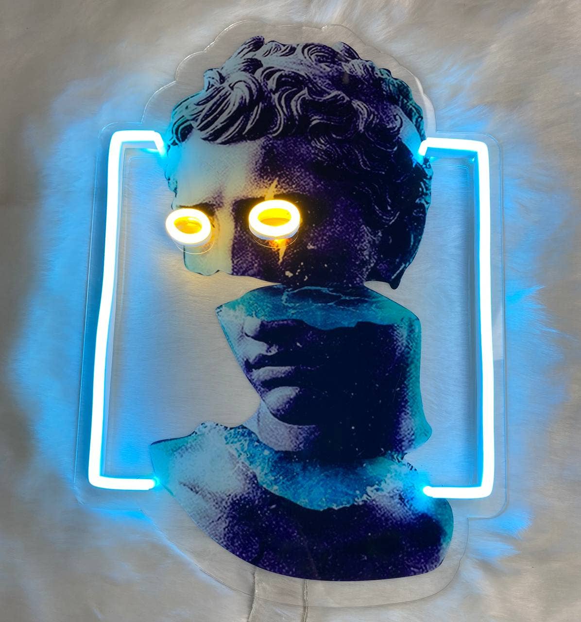 Glowneon Greek God David Neon Print Sign, David Sculpture Led Light ...