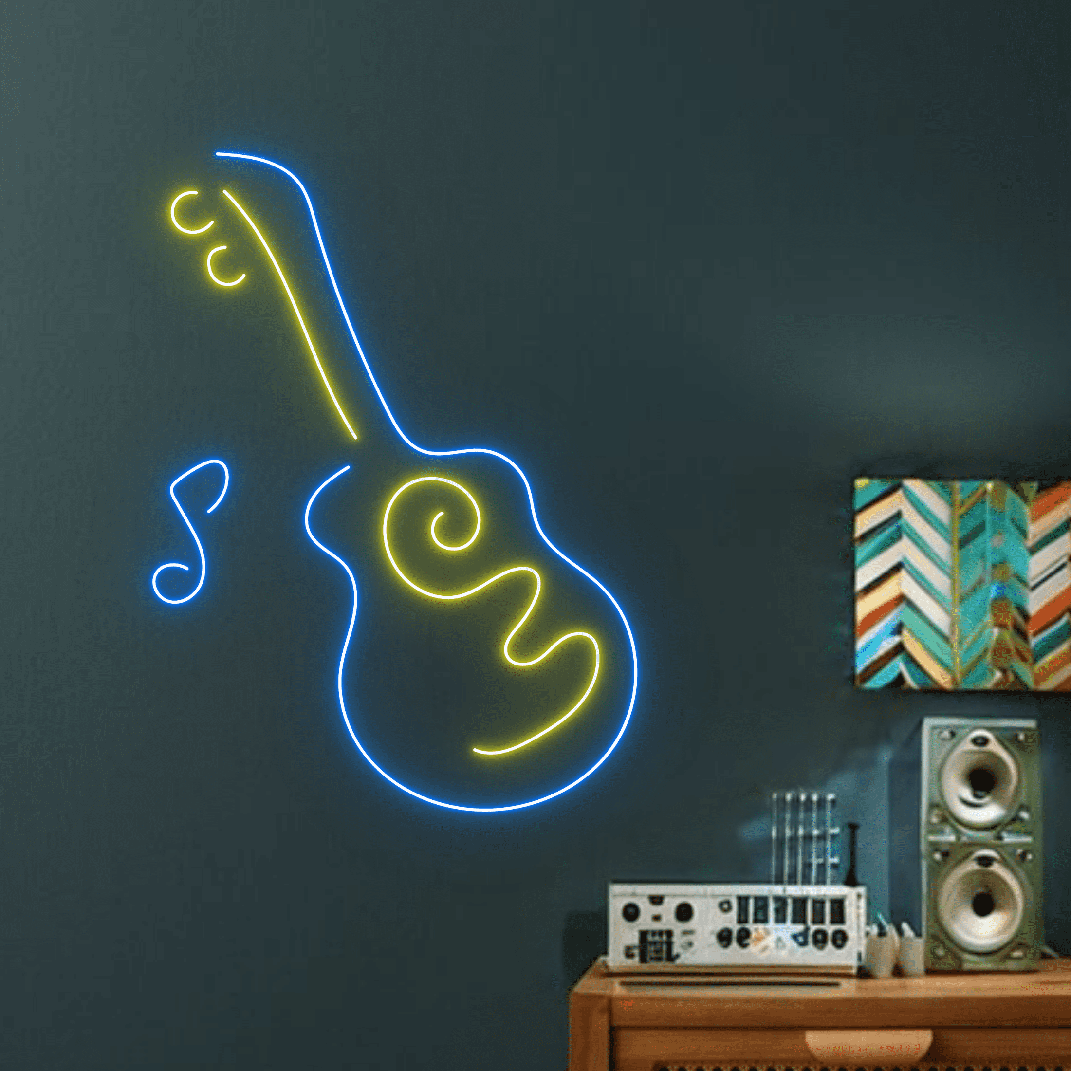 Glowneon Guitar Neon Signs, Music Studio Musical instrument Club Decor ...