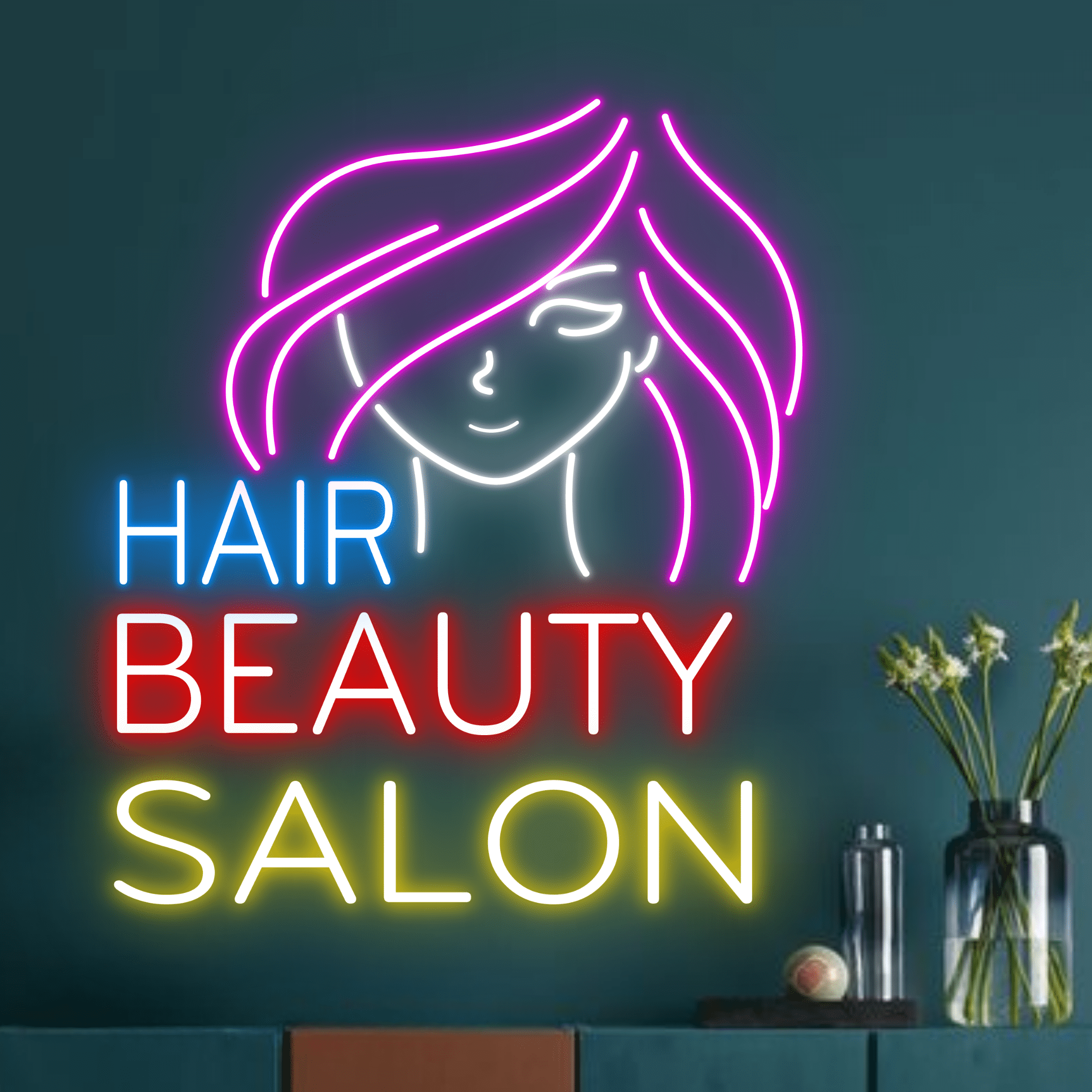 Glowneon Hair Beauty Salon Neon Sign, Spa Hair Salon Signboard Decor ...