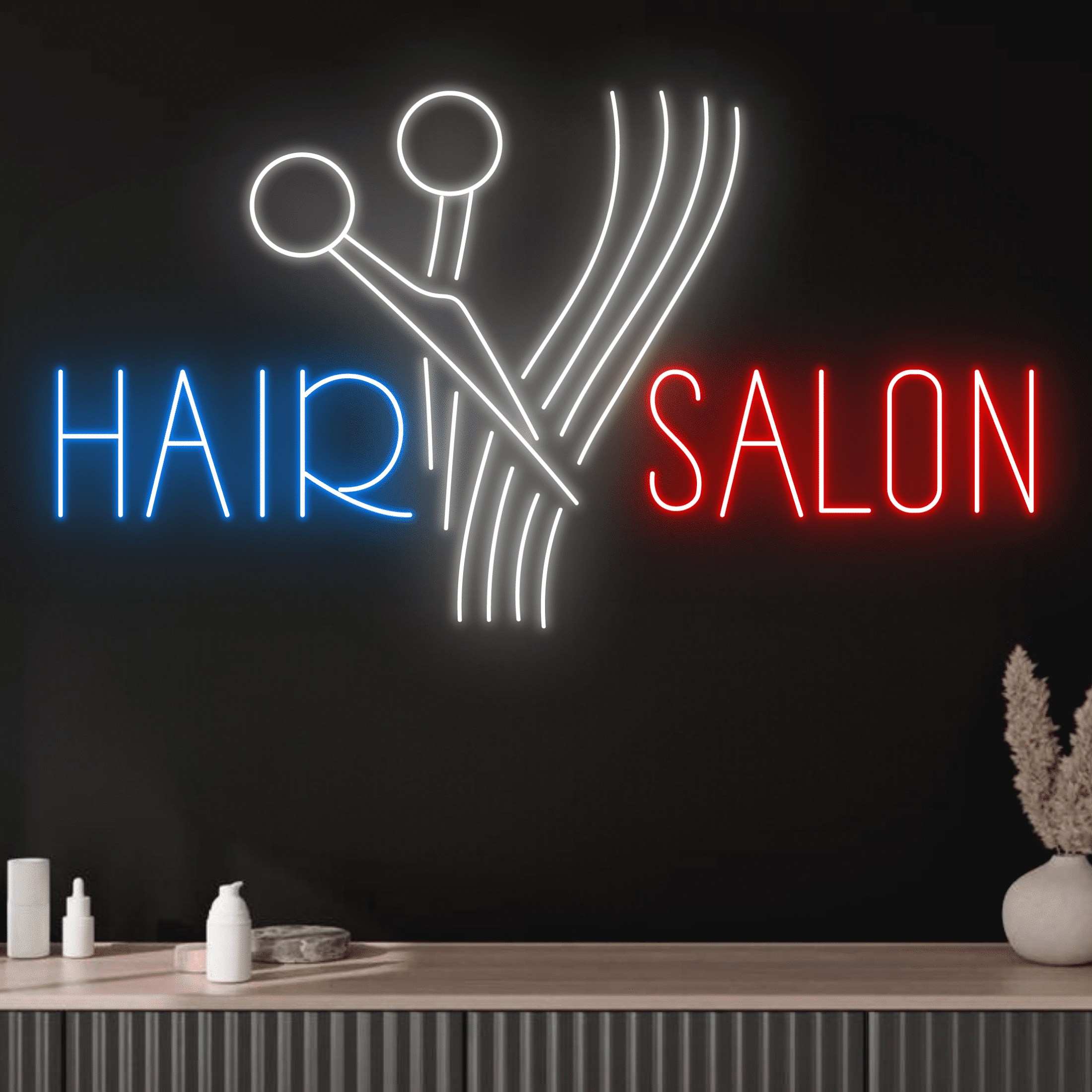Glowneon Hair Salon Neon Signs, Hair Salon Shop Wall Decor Signboard ...