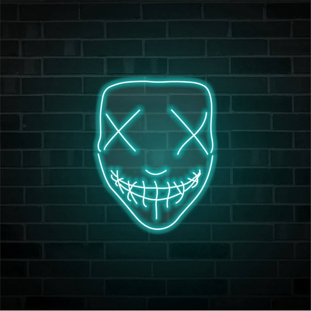 Glowneon Halloween Mask Neon Signs, Halloween Wall Decor - Walmart.com