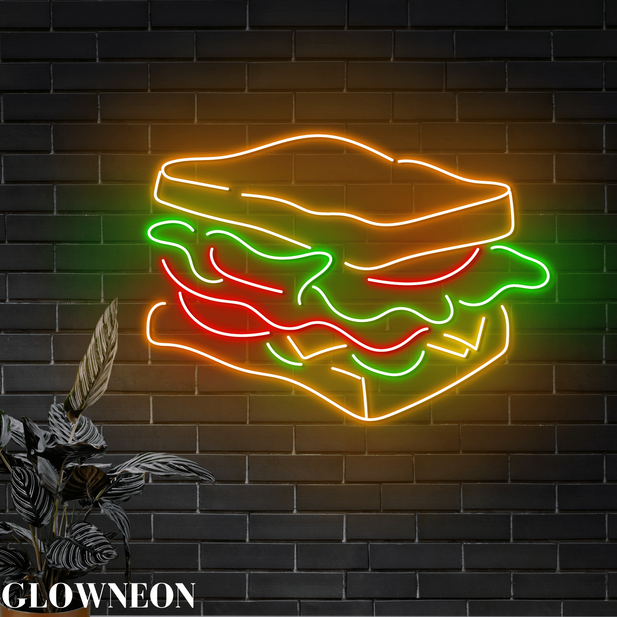 Glowneon Hamburger Led Light, Burger Neon Light, Fast Food Shop Decor ...