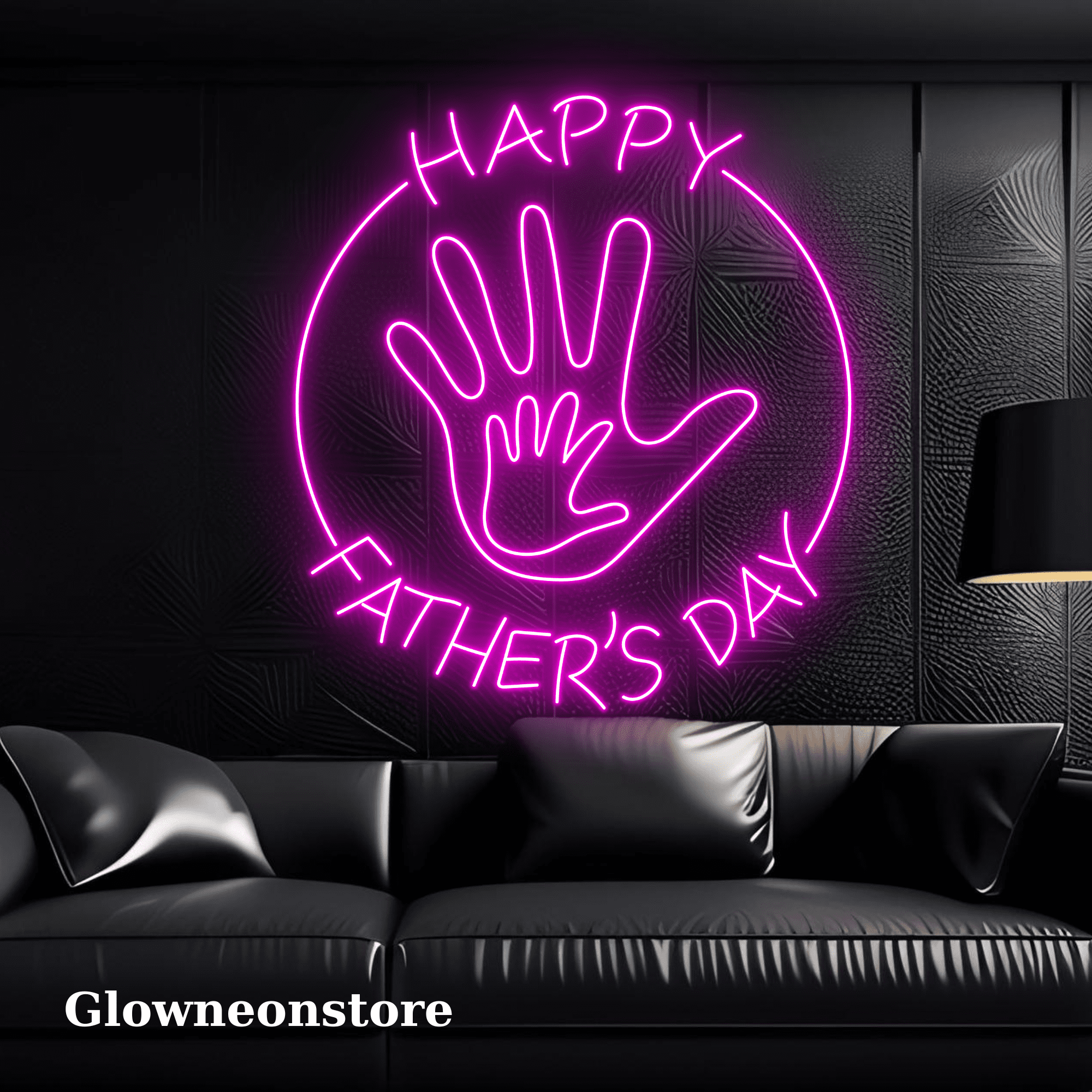 Glowneon Hand Father And Son Led Sign, Father's Day Neon Sign Gift ...