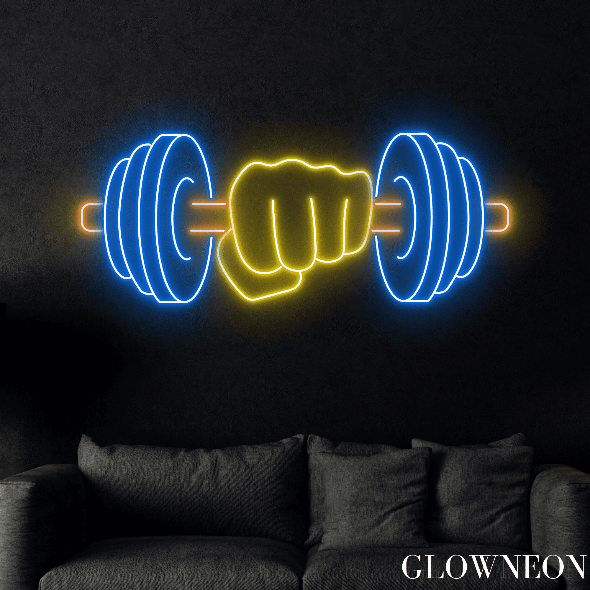 Glowneon Hand Lifts Weight Neon Sign, Weightlifting ?Room Led Decor ...