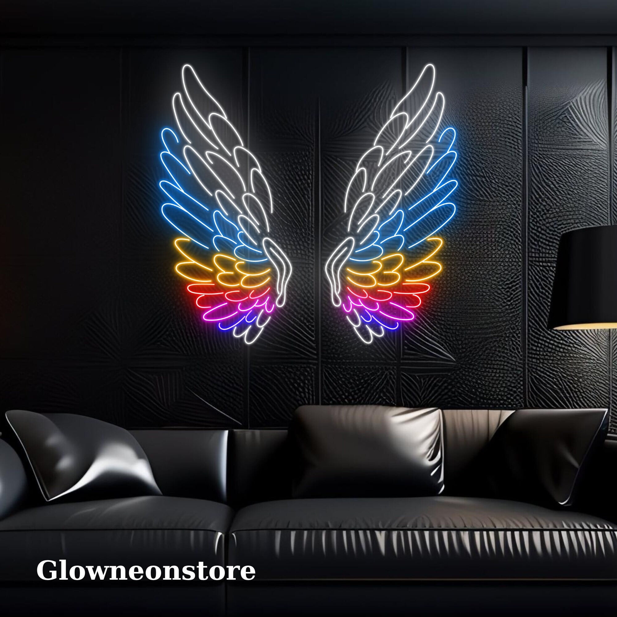 Glowneon Handmade Angel Wings Neon Led Sign, Custom Wings Neon Bar Sign, Angel Wings Neon Sign ...