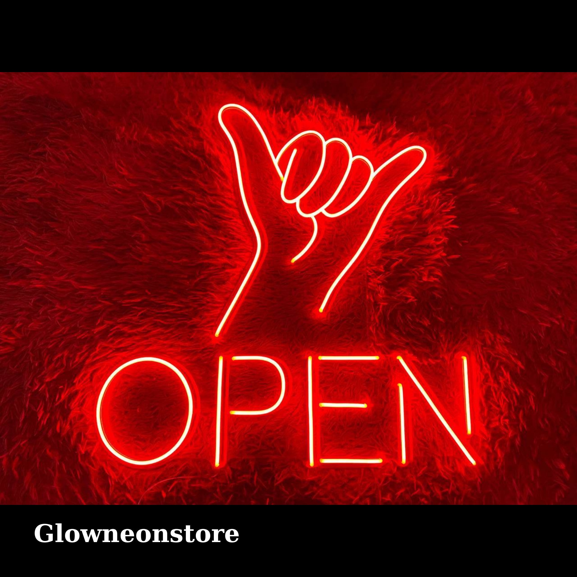 Glowneon Handsign Call Open Neon Sign, Open Welcome Neon Sign, Open ...