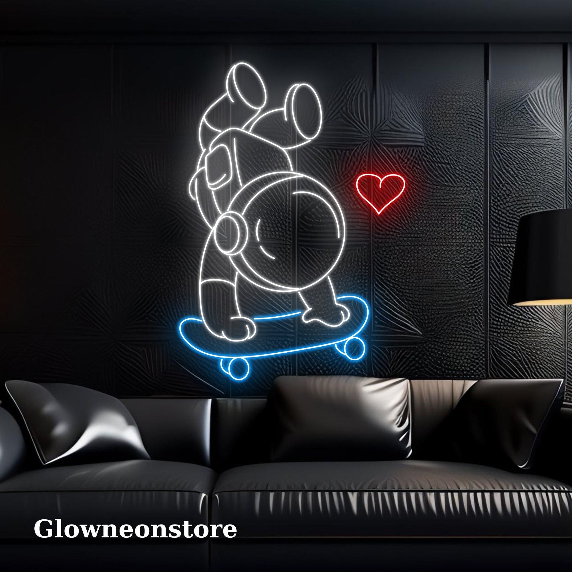 Glowneon Handstand Position Astronaut Neon Sign, Skateboard Astronaut ...