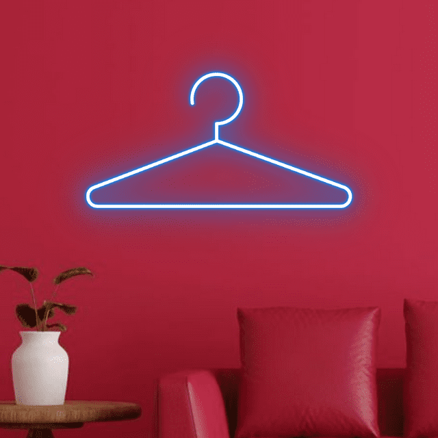 Glowneon Hanger Neon Sign, Clothes Shop Store Wall Decor, Hanger Led ...